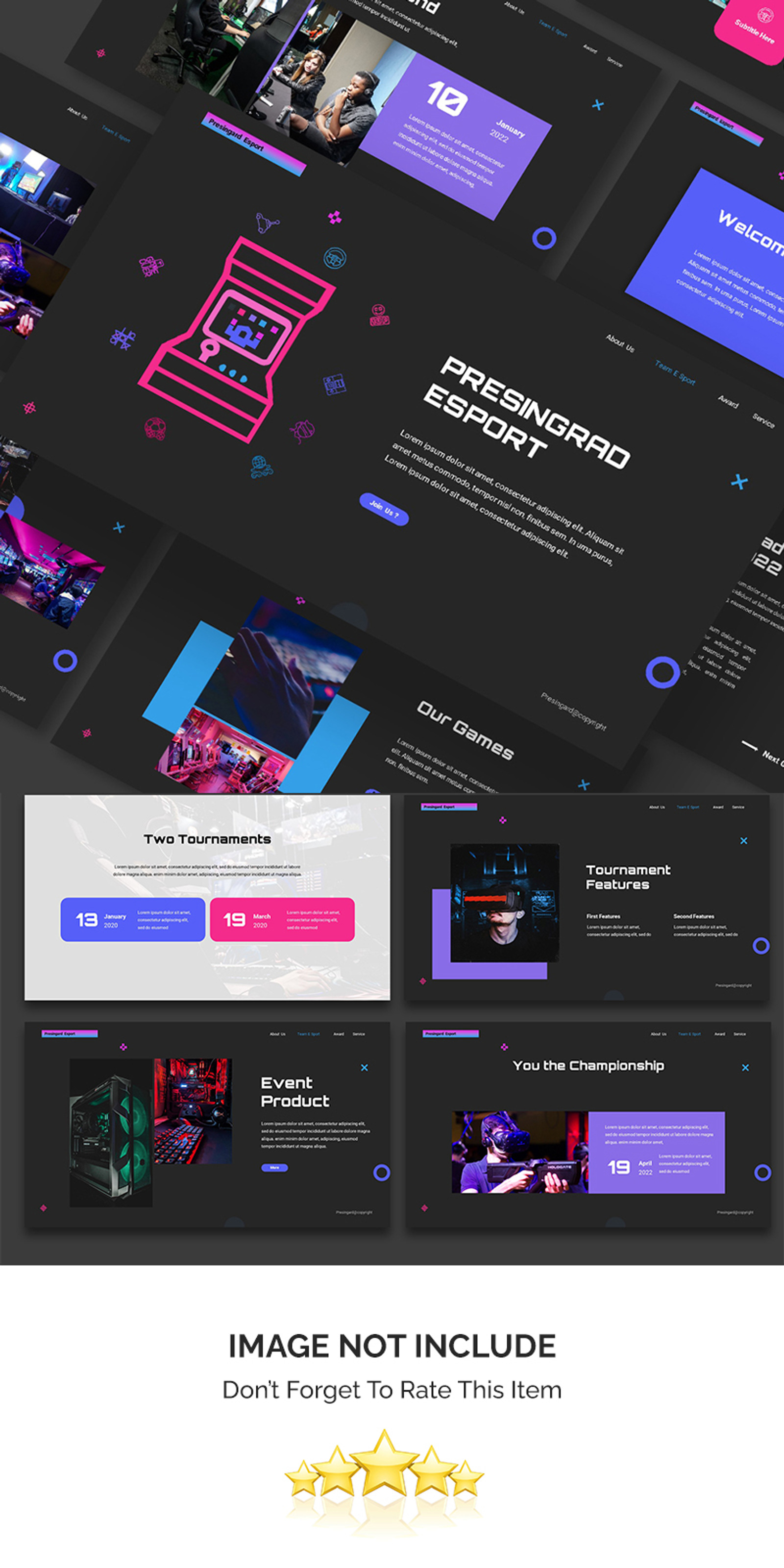 Presingard Esport Google Slides Template - TemplateMonster