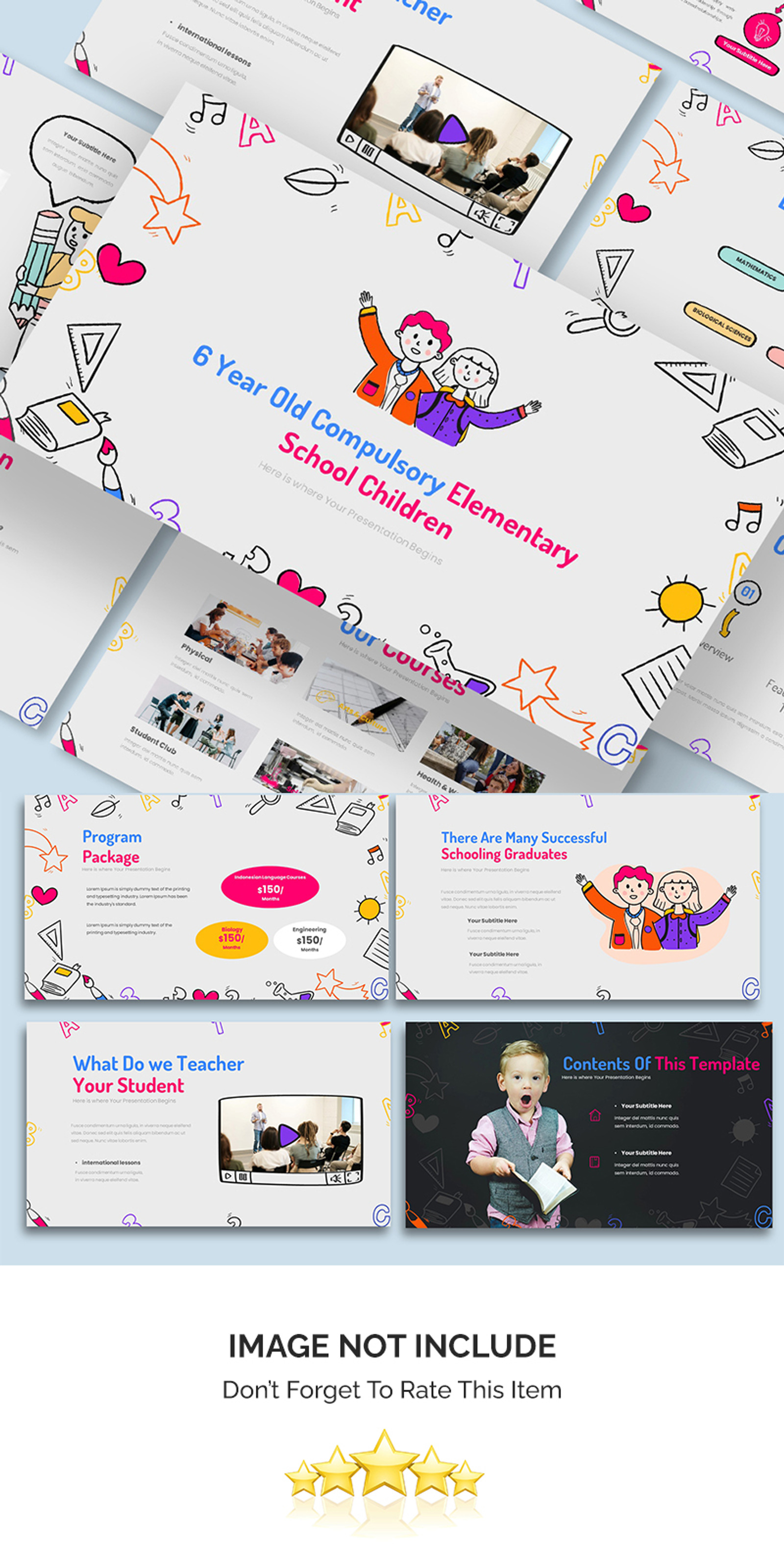 Study Kids Presentation Powerpoint Template - TemplateMonster
