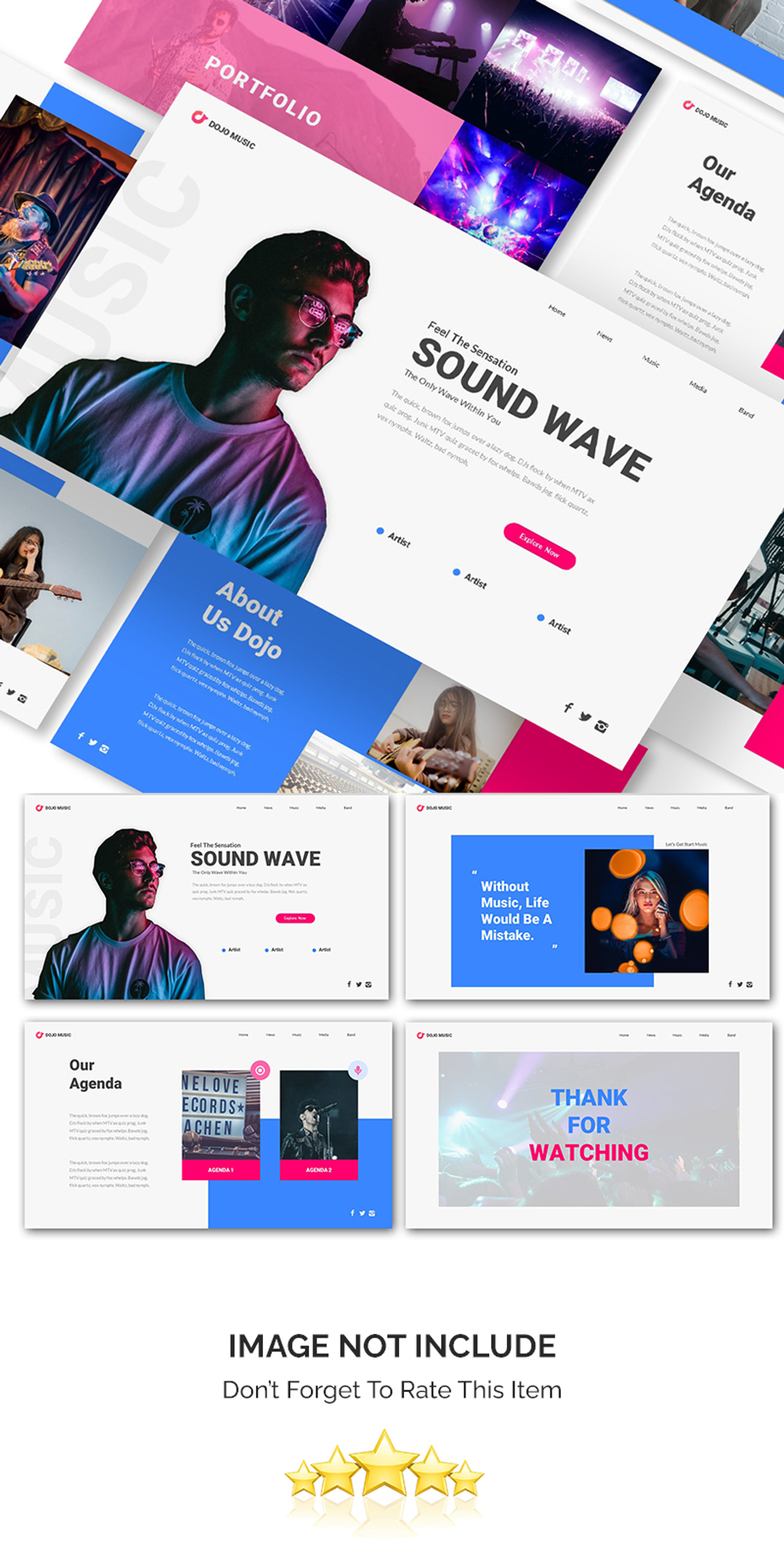 Dojo Music Presentation Powerpoint Template - TemplateMonster