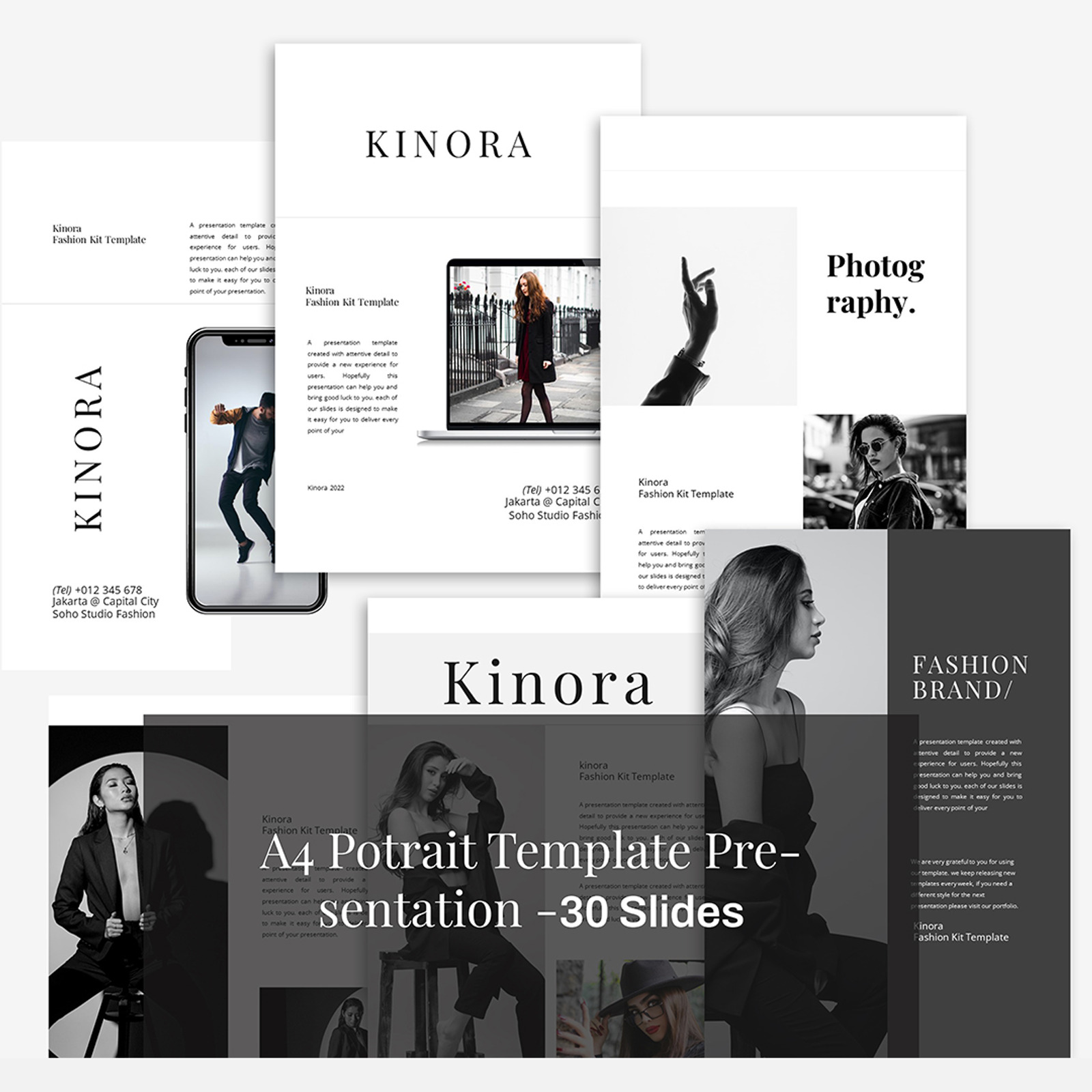 Kinora A4 Potrait Google Slides Template - TemplateMonster