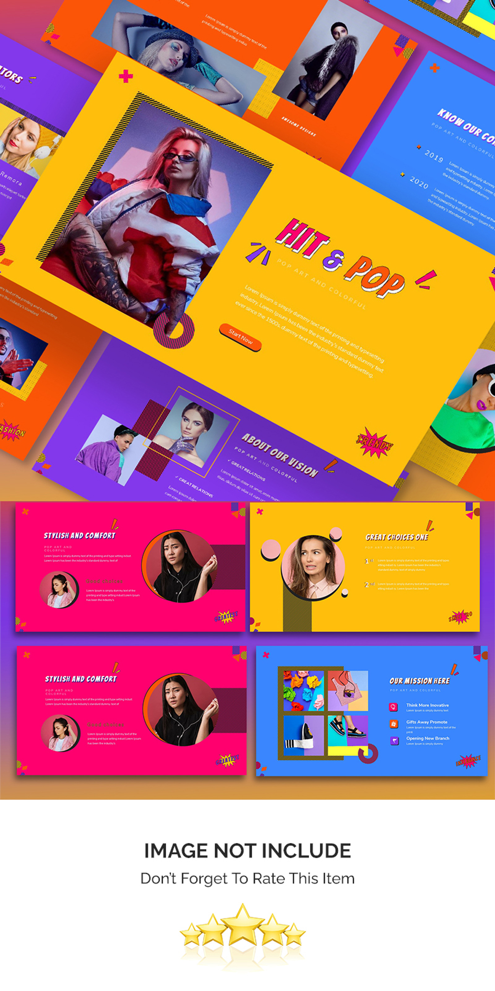 Hit Pop Presentataion Powerpoint Template - TemplateMonster