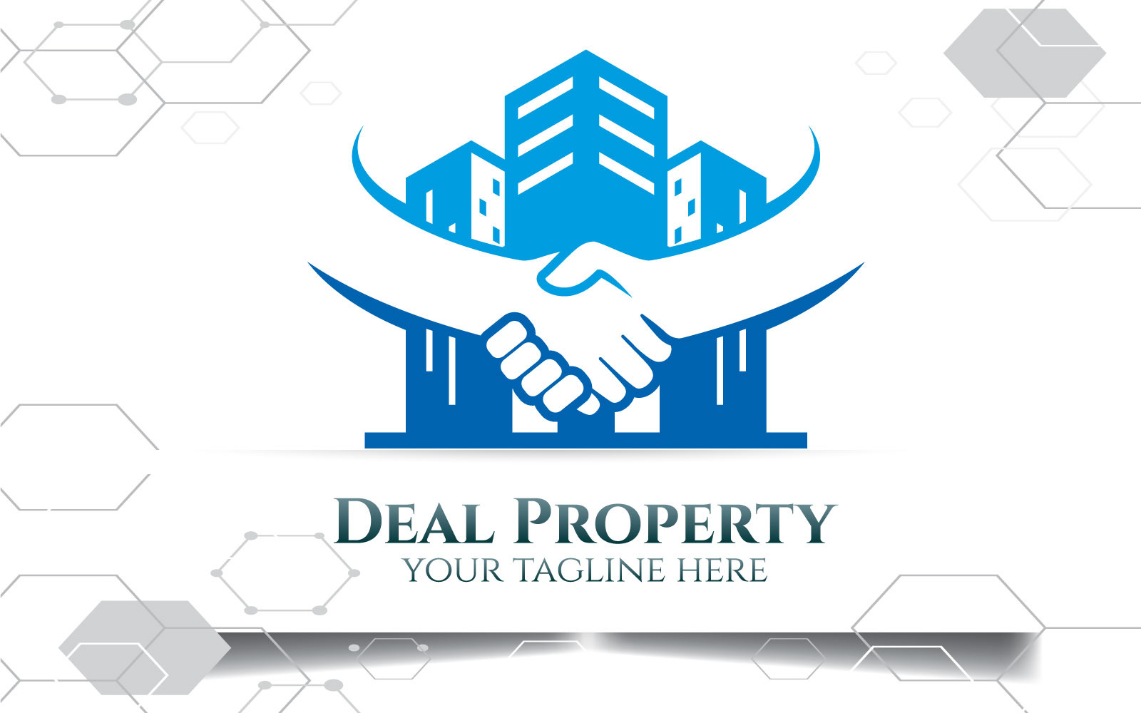 Real Estate Professional Logo With Building And Hand Concept Logo