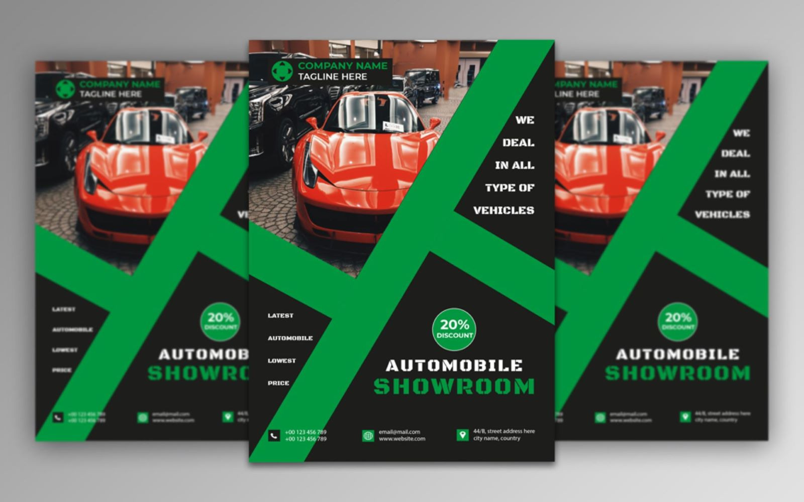 Automobile Showroom Flyer Template #226775 - TemplateMonster