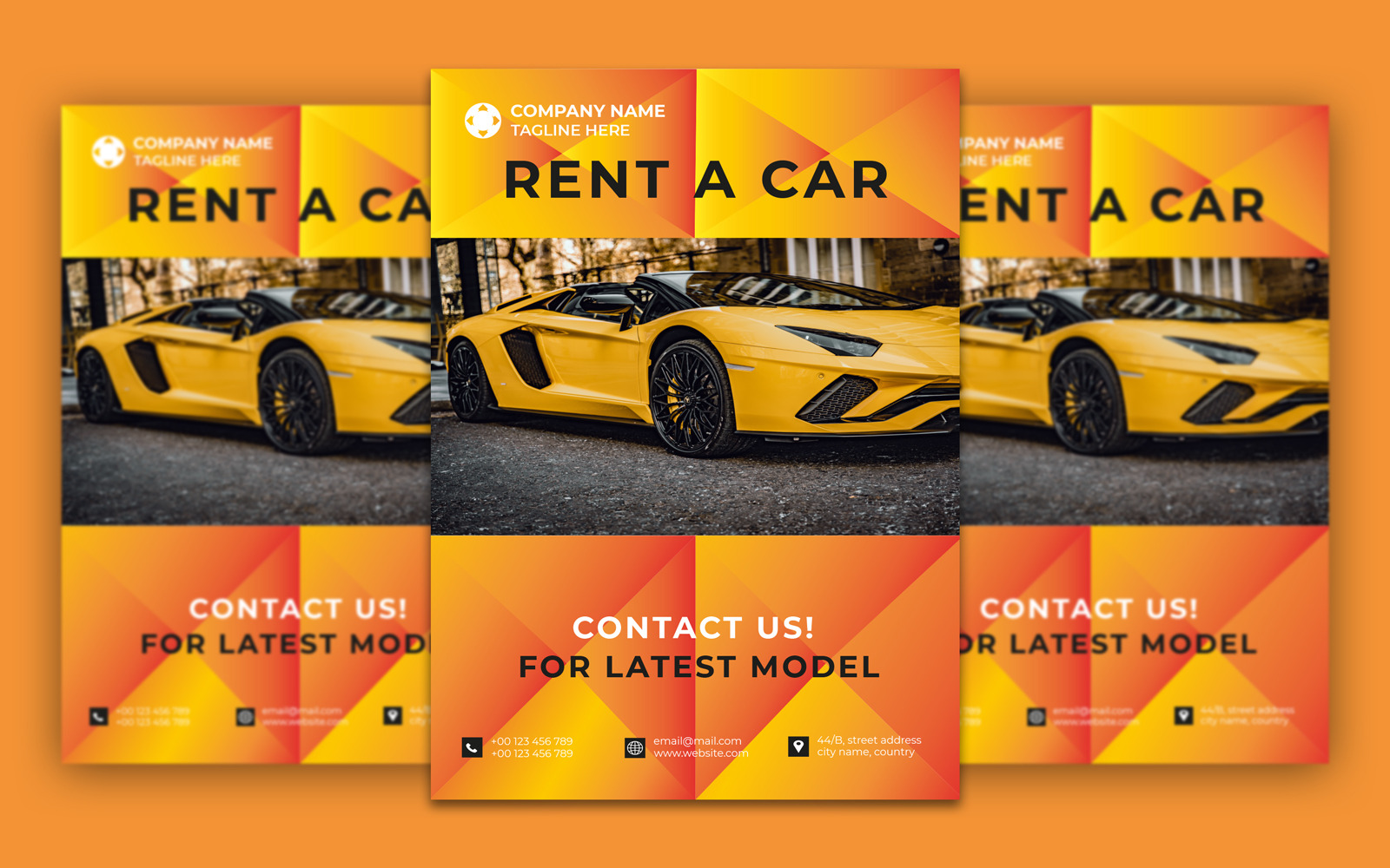 Rent A Car Flyer Template Design #226789 - TemplateMonster