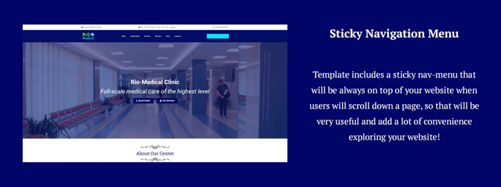 Rio-Medical - Medical Center Landing Page WordPress Theme