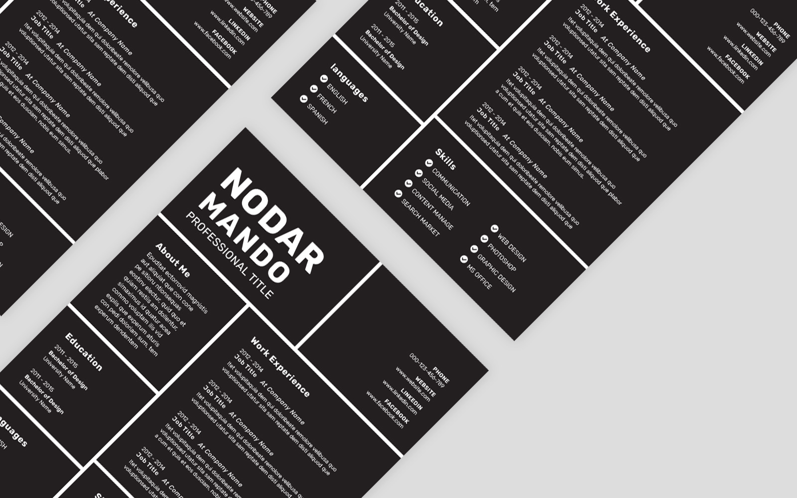 Professional Resume Template Adobe InDesign - Affinity Publisher