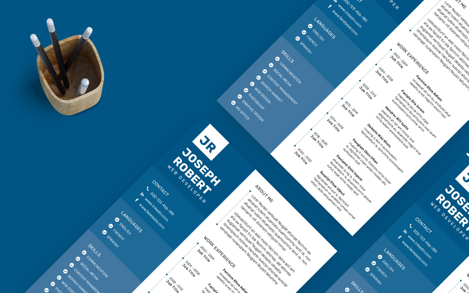 Professional Resume Template InDesign, Word, Affinity Publisher