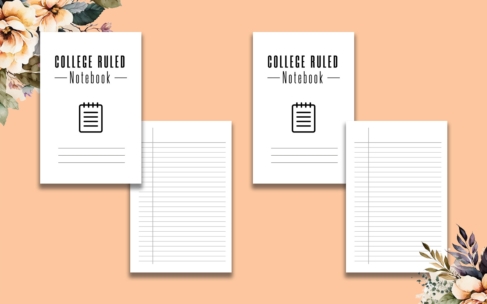 College Ruled Notebook Kdp Interio #332323 - TemplateMonster