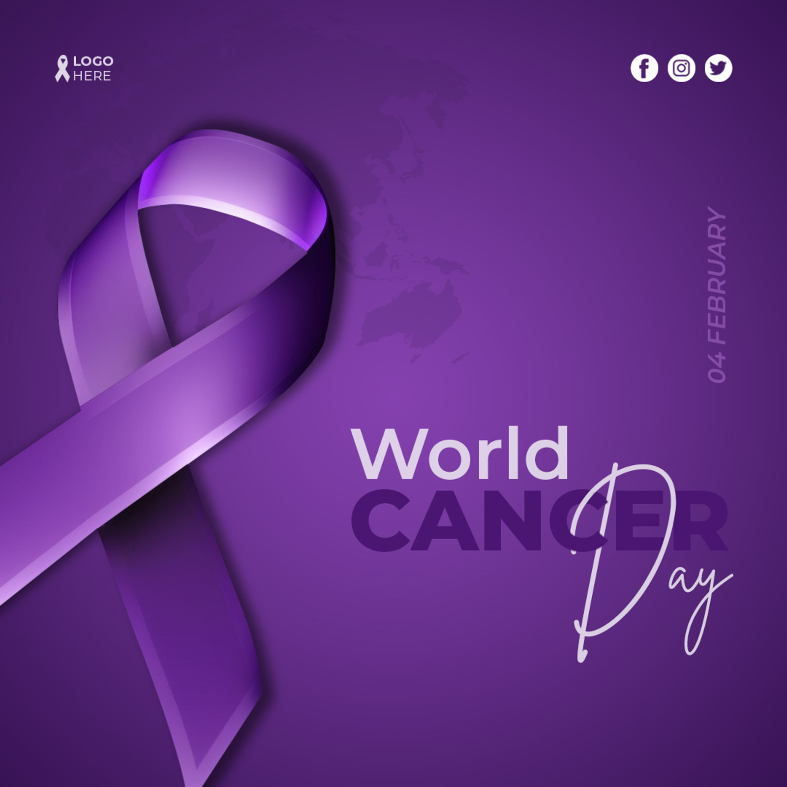 World Cancer Day Creative 3d Social Media Post Template