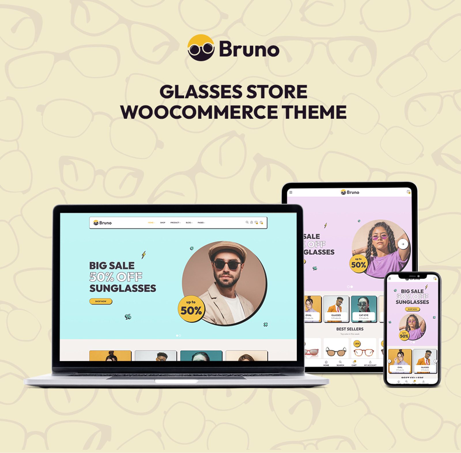 Bruno - Glasses Store WooCommerce Theme - TemplateMonster
