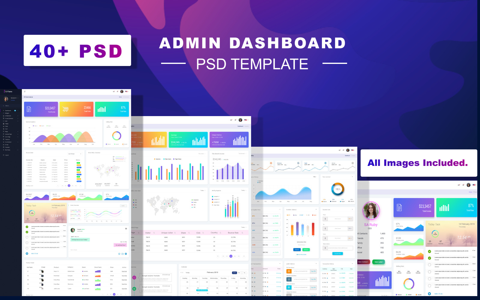 Modern and Luxury Admin Panel PSD Template - TemplateMonster