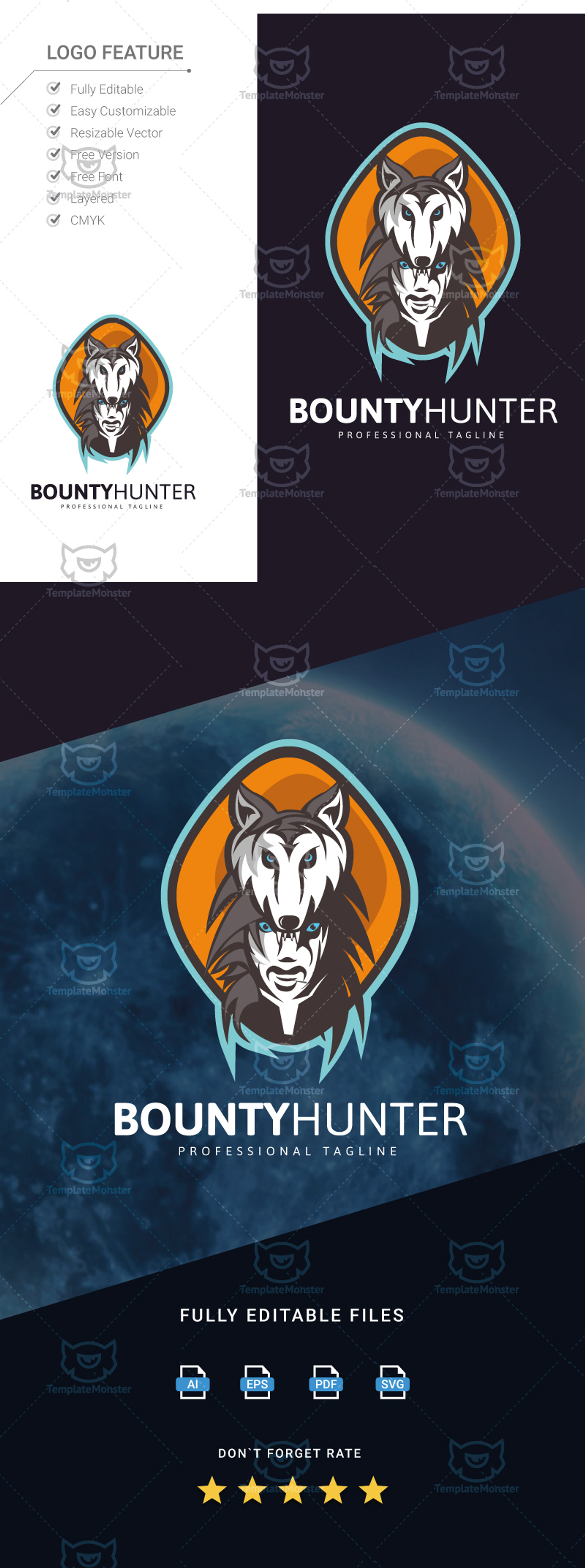 Bounty Hunter Logo Design Templates #226793 - TemplateMonster