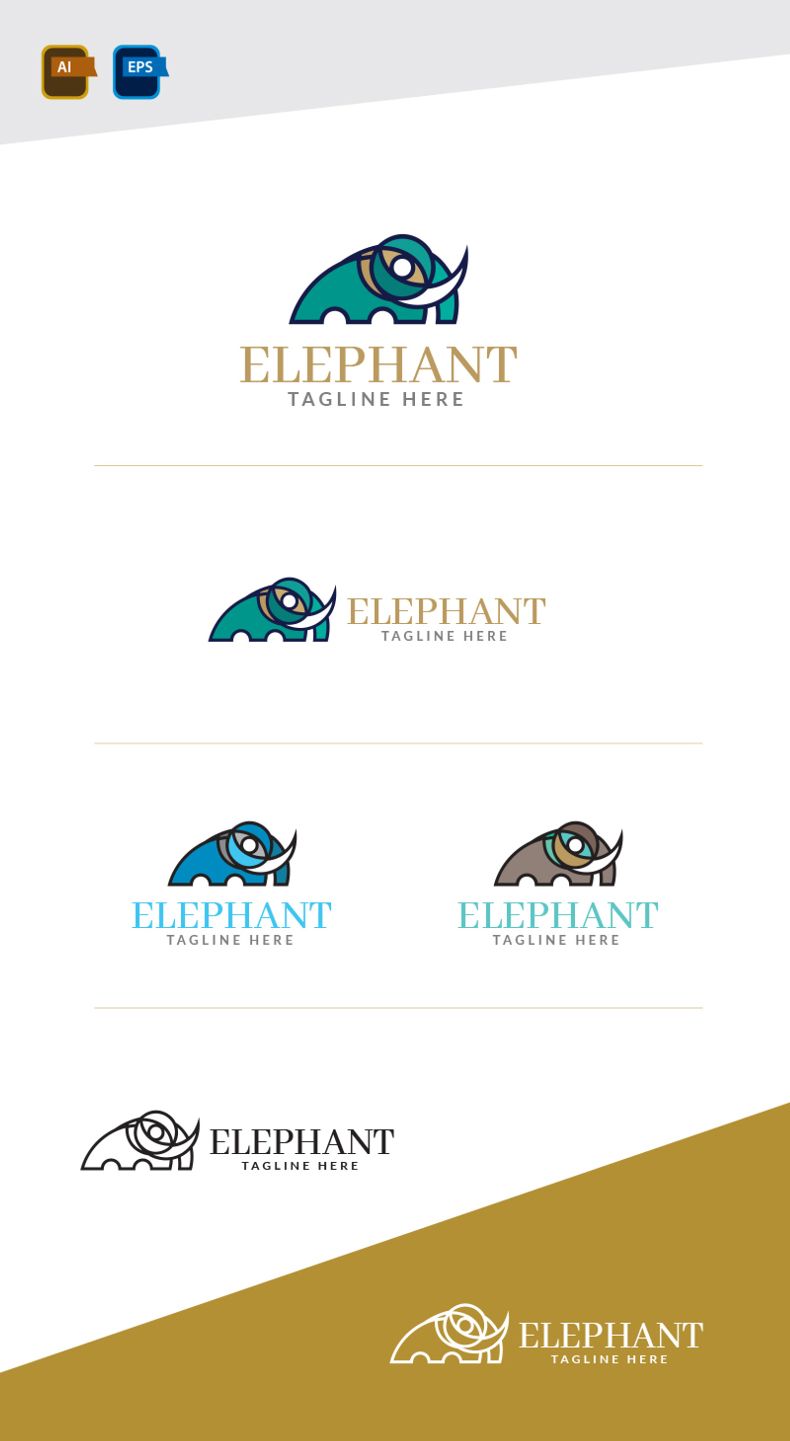 Elephant Brand Logo Design Template #191659 - TemplateMonster
