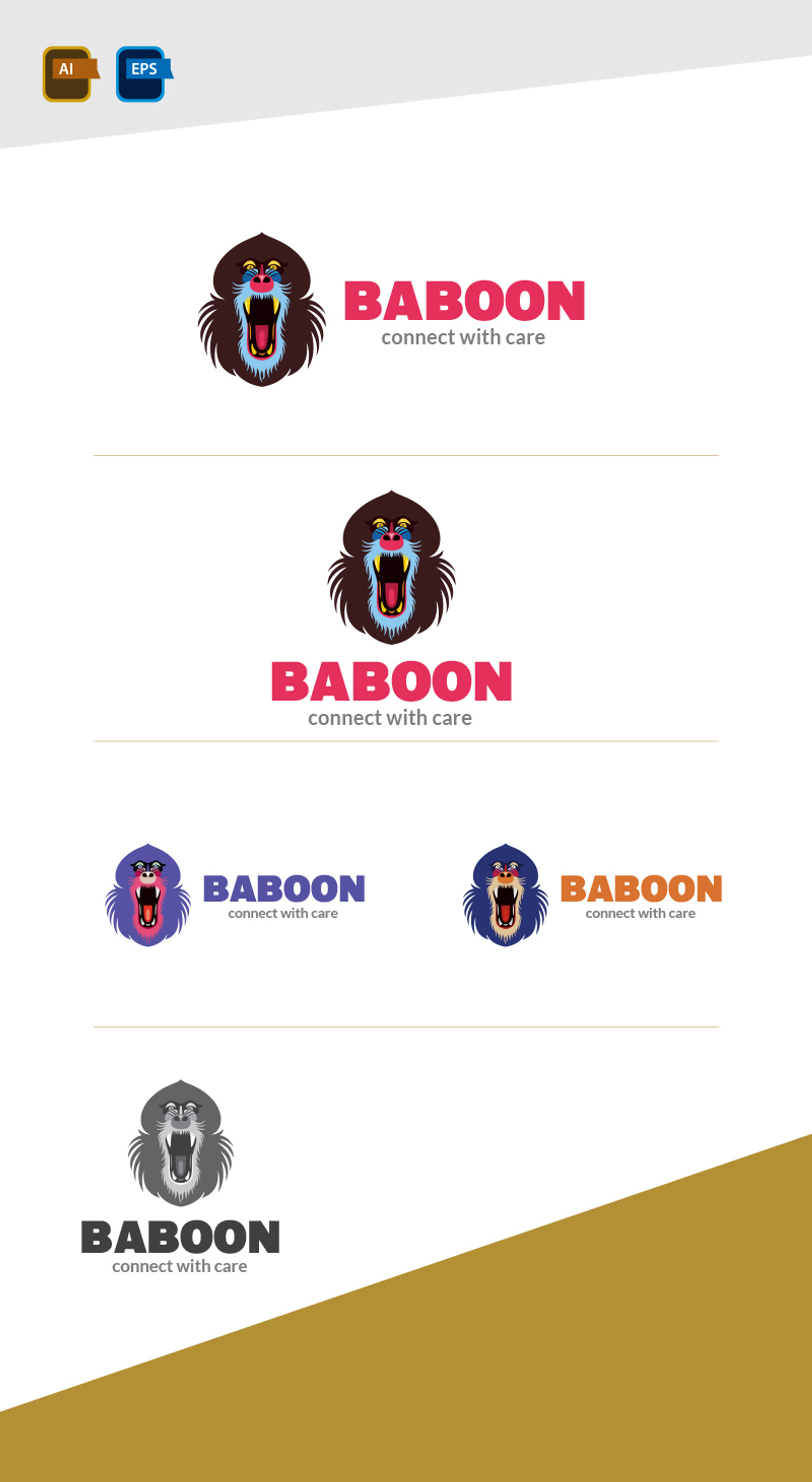 Baboon Face Logo Design Template #205150 - TemplateMonster
