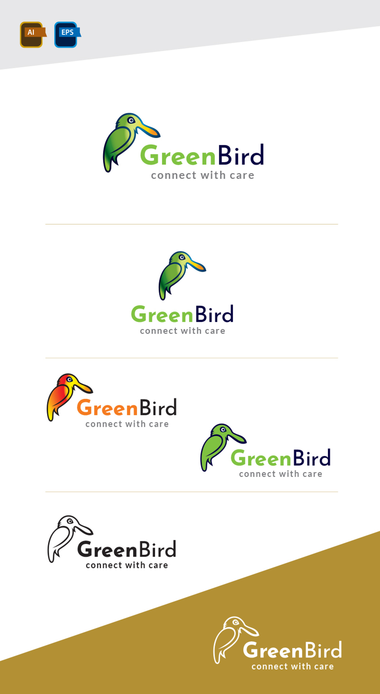 Green Bird Logo Design Template #210808 - TemplateMonster