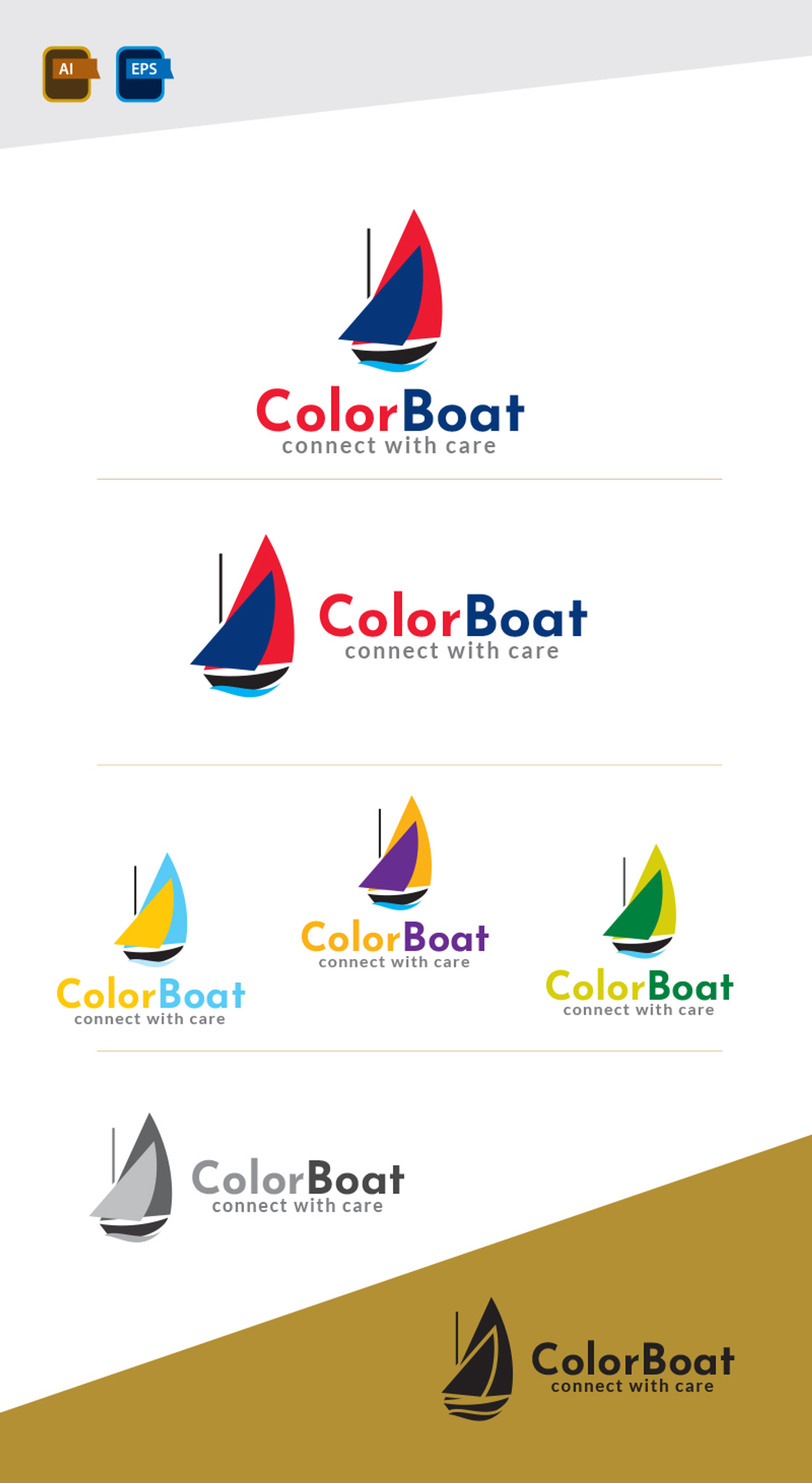 Color Boat Logo Design Template #205896 - TemplateMonster