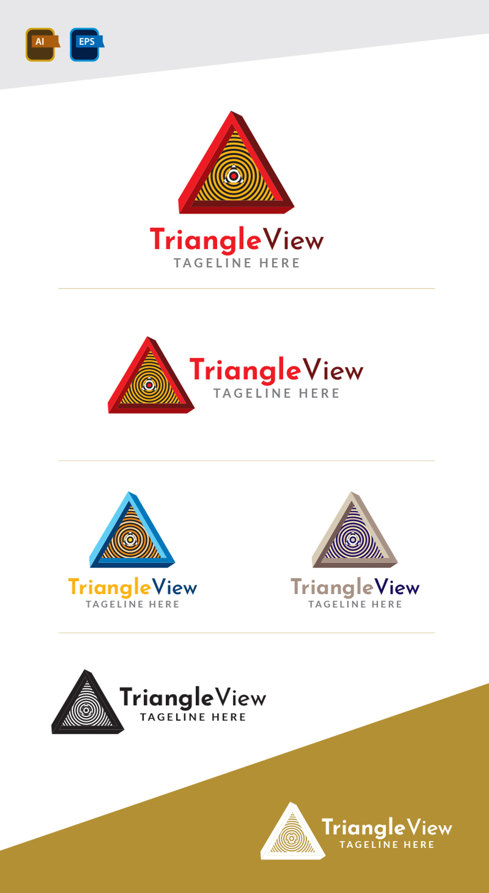 TRIANGLE VIEW Logo Design Template Vol 3 - TemplateMonster