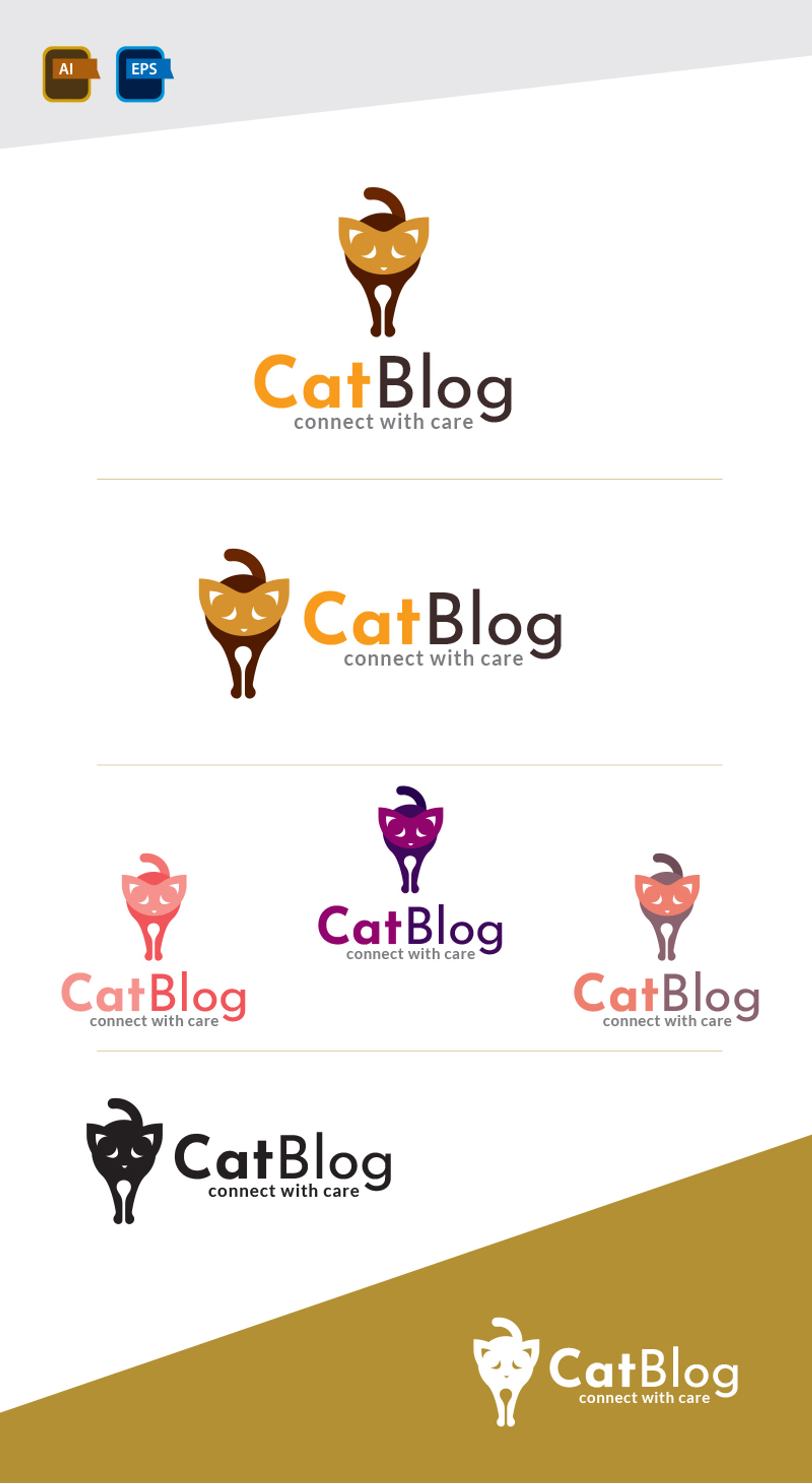 Cat Blog Logo Design Template #210817 - TemplateMonster