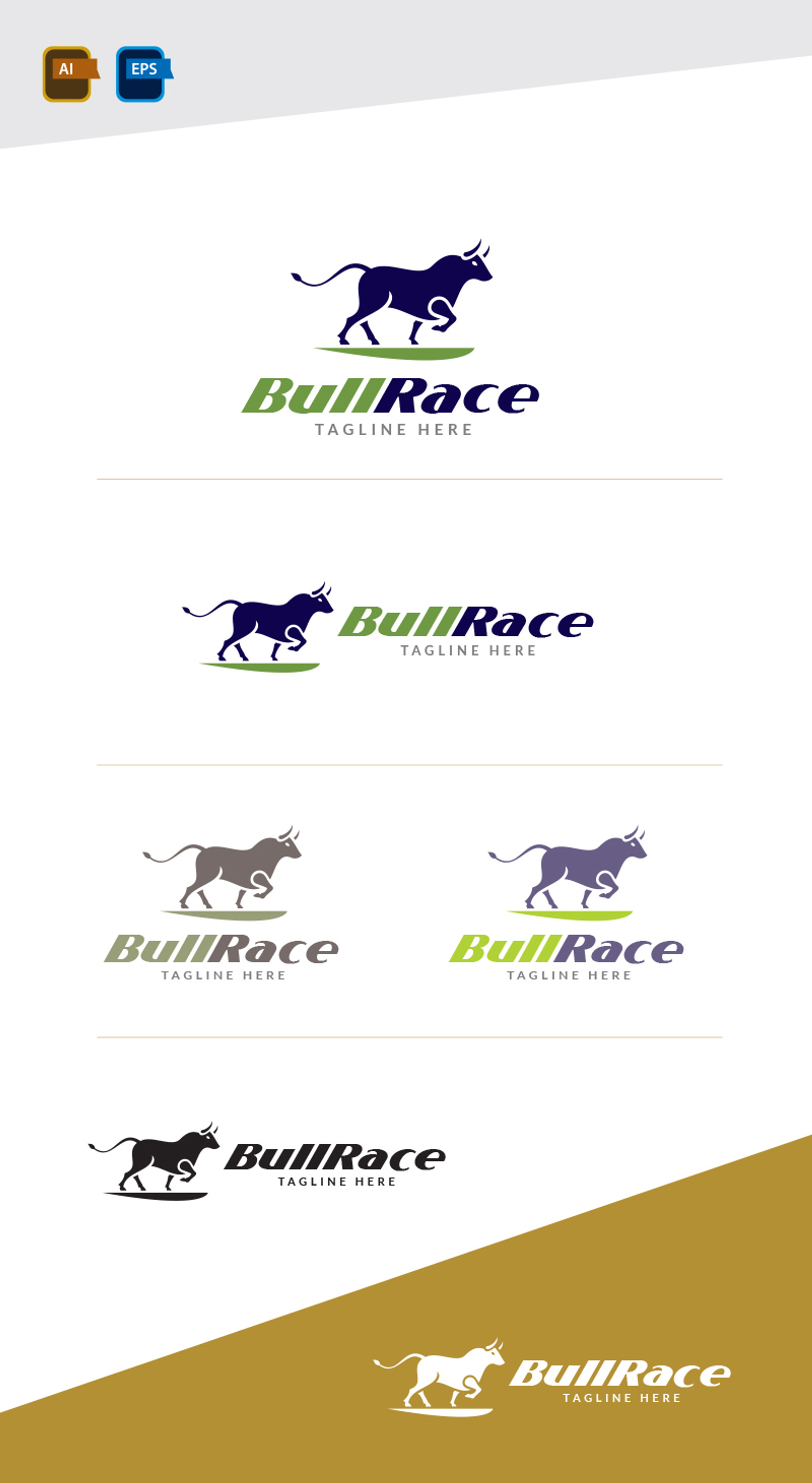 Bull Race Logo Design Template #191626 - TemplateMonster