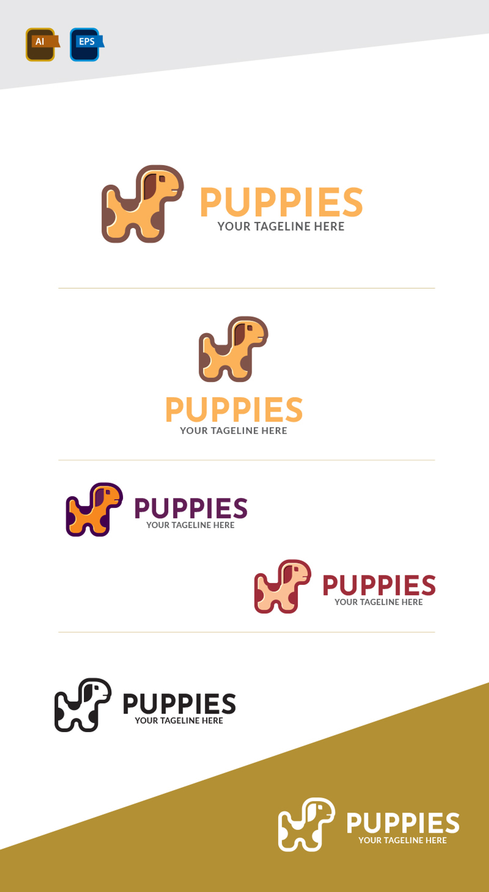 PUPPIES Logo Design Template #210790 - TemplateMonster