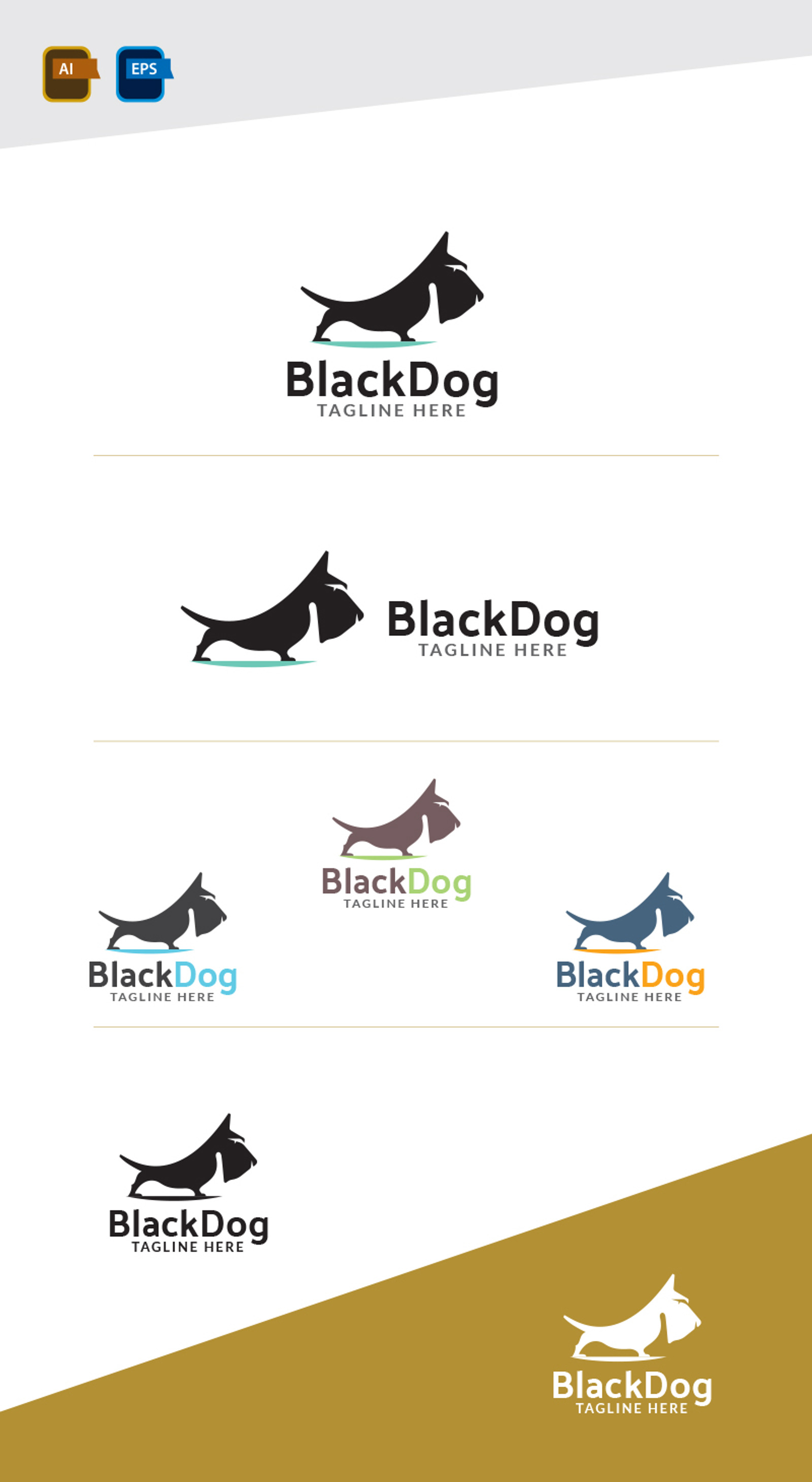 Black Dog Logo Design Template #205155 - TemplateMonster