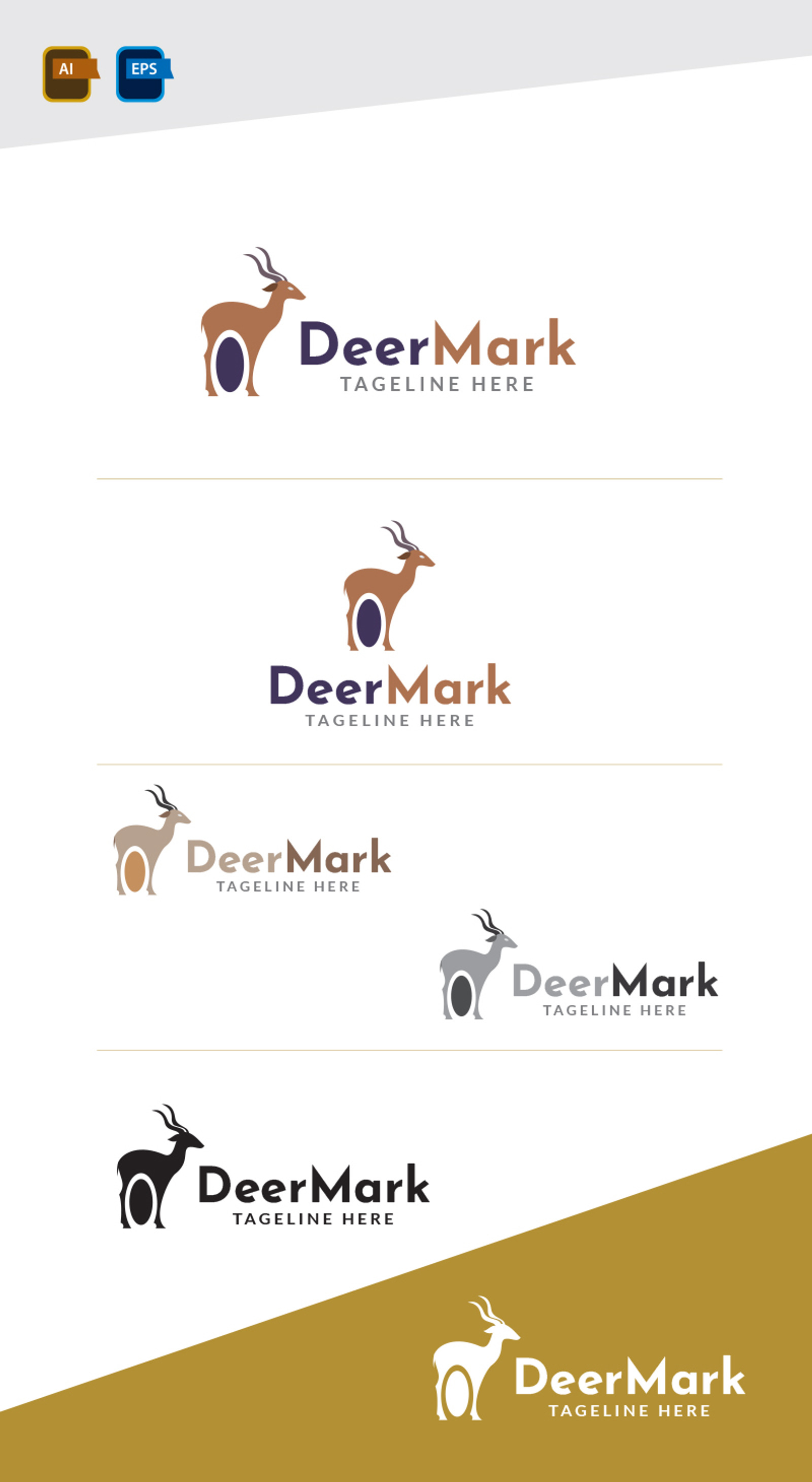 Deer Mark Logo Design Template Vol 3 - TemplateMonster