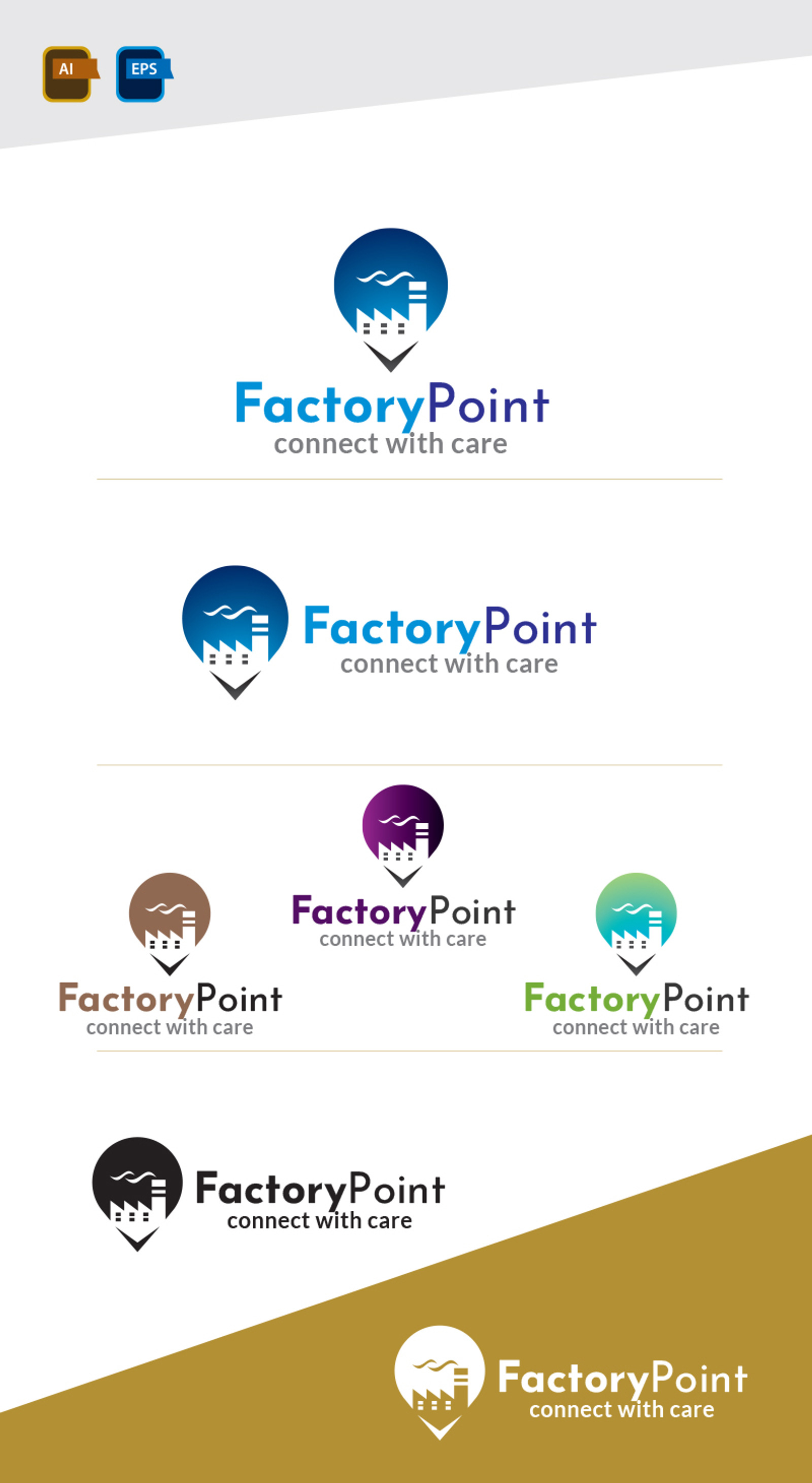 Factory Point Logo Design Template #207247 - TemplateMonster