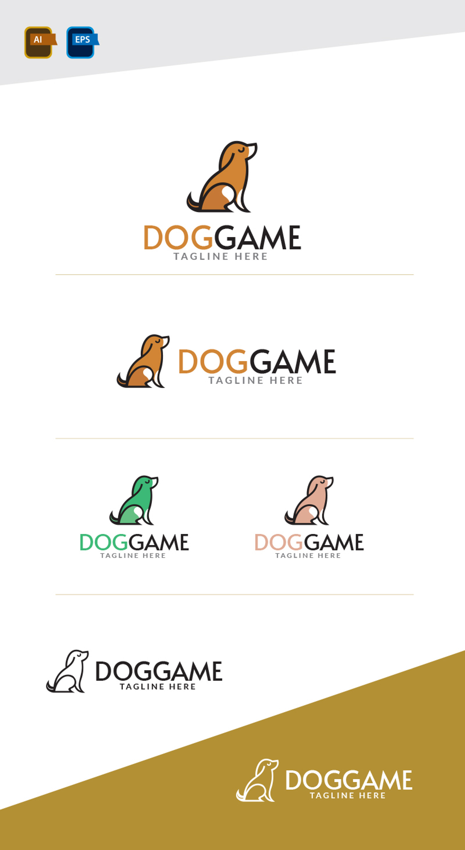 Dog Game Logo Design Template #191650 - TemplateMonster