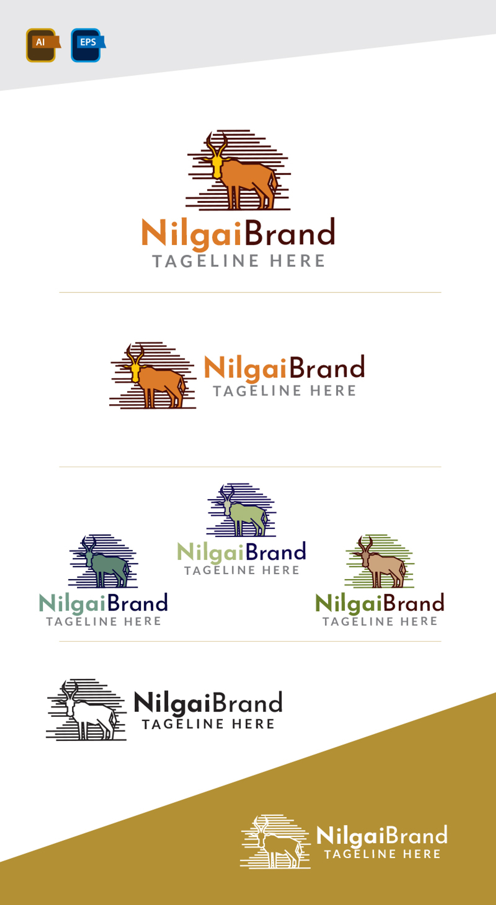 Nilgai Brand Logo Design Template #219044 - TemplateMonster