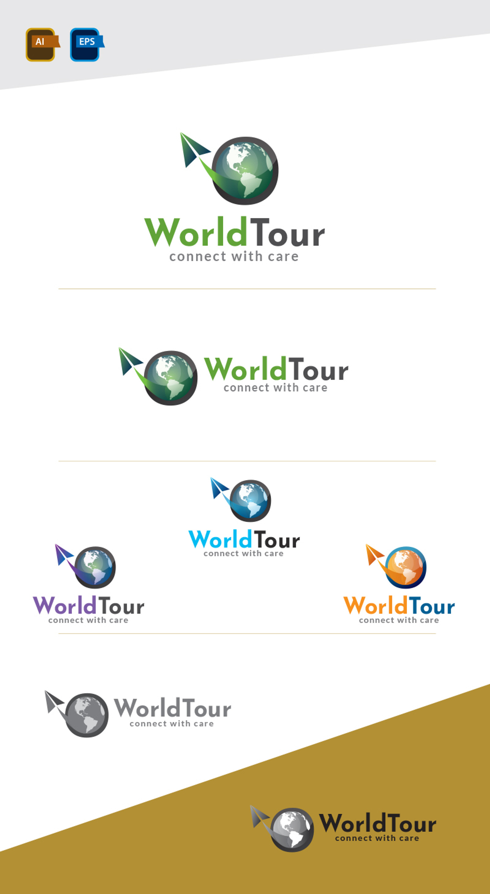 World Tour Logo Design Template #206190 - TemplateMonster