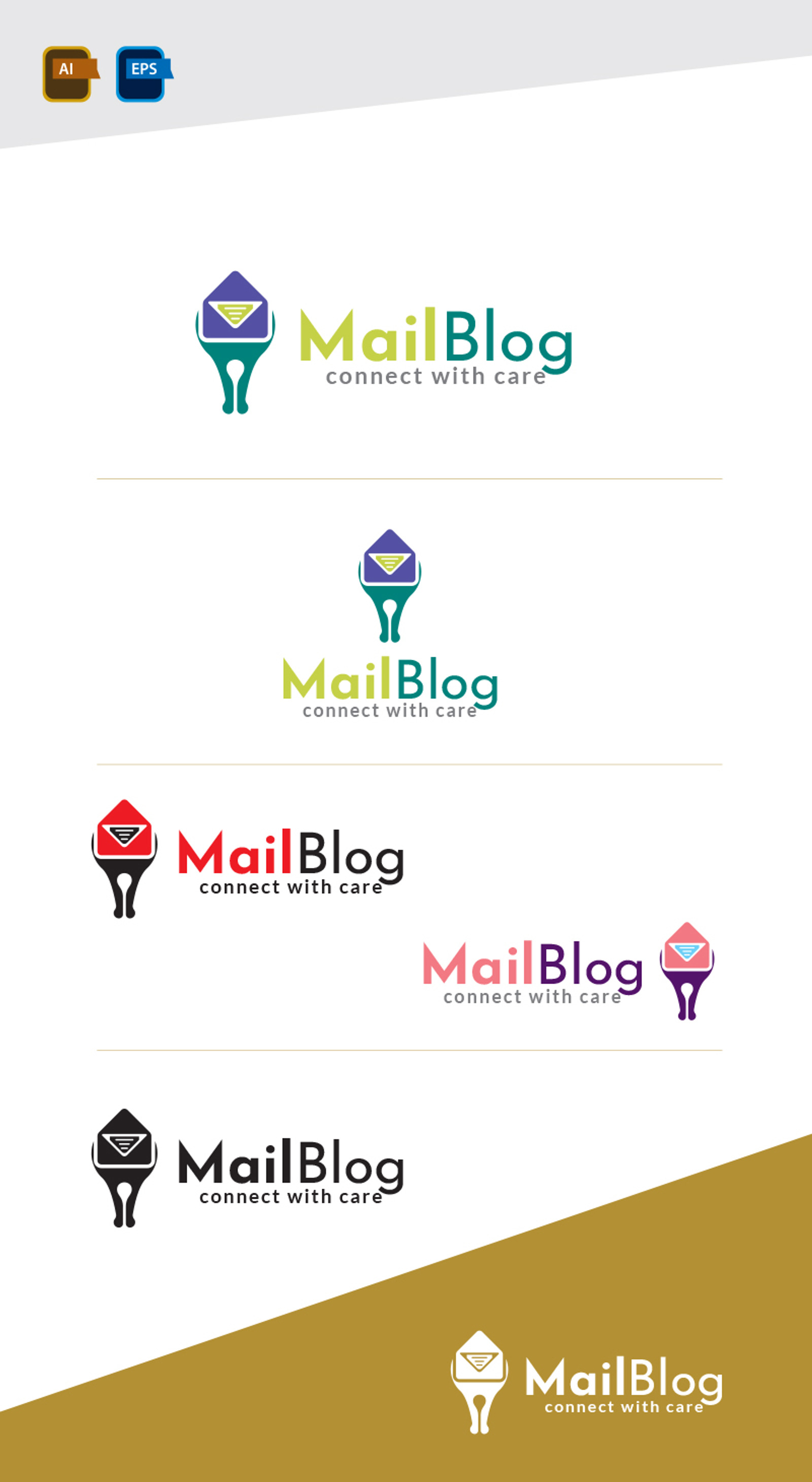 Mail Blog Logo Design Template #210806 - TemplateMonster