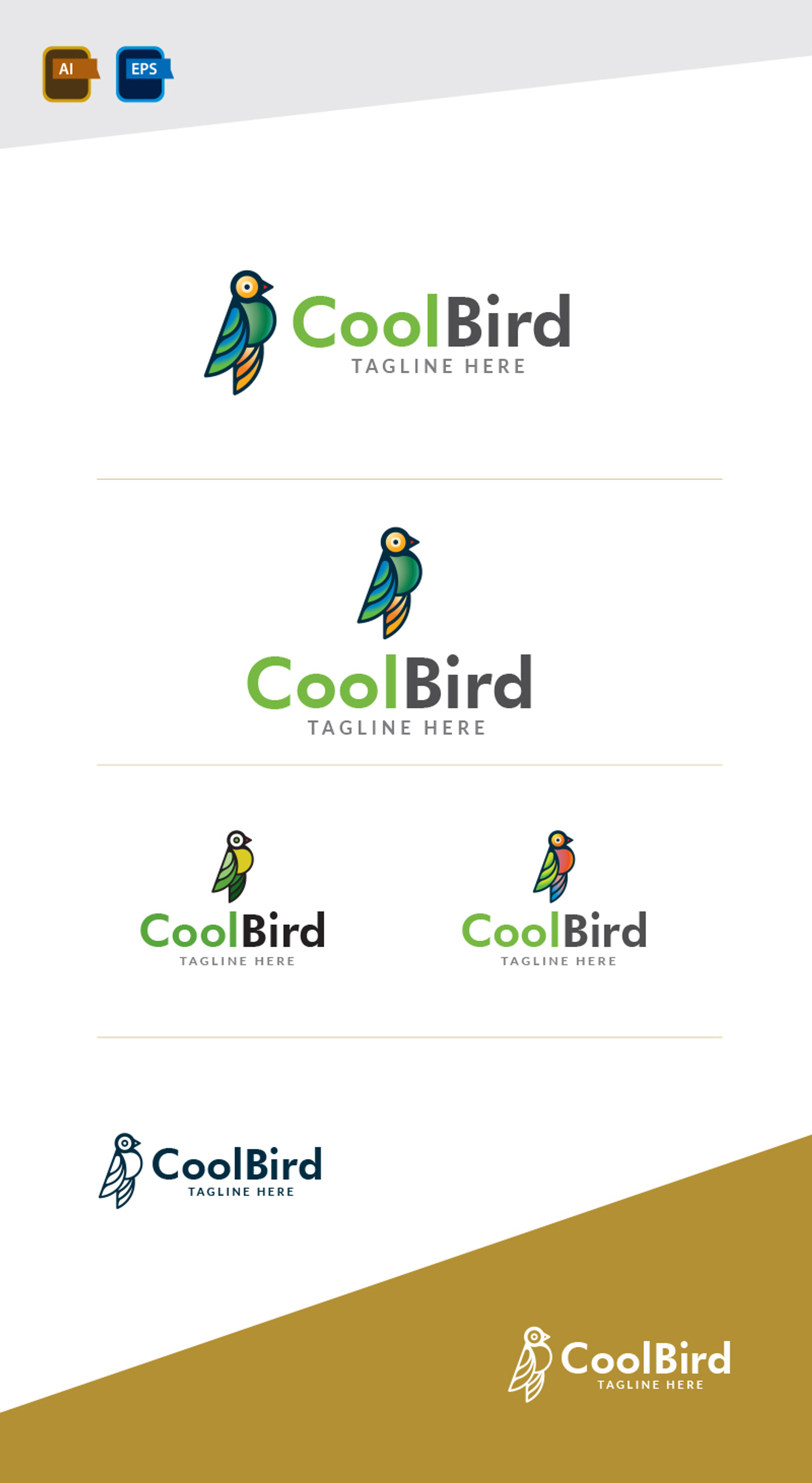 Cool Bird Logo Design Template #191664 - TemplateMonster