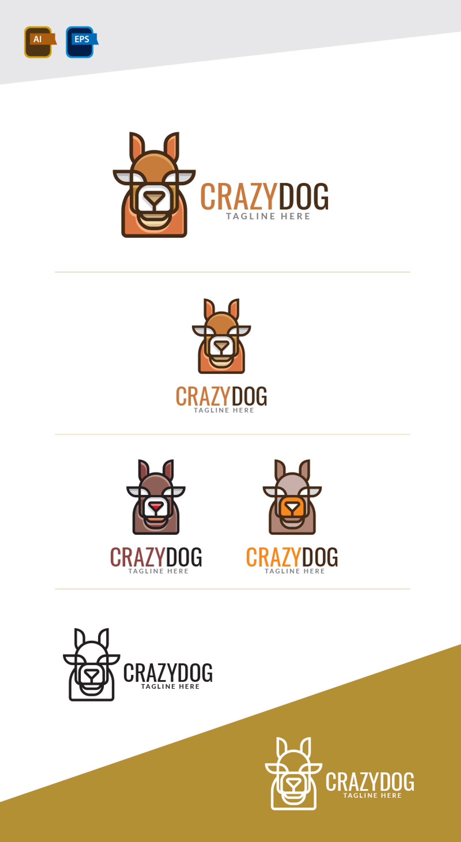 Crazy Dog Logo Template Design #190879 - TemplateMonster