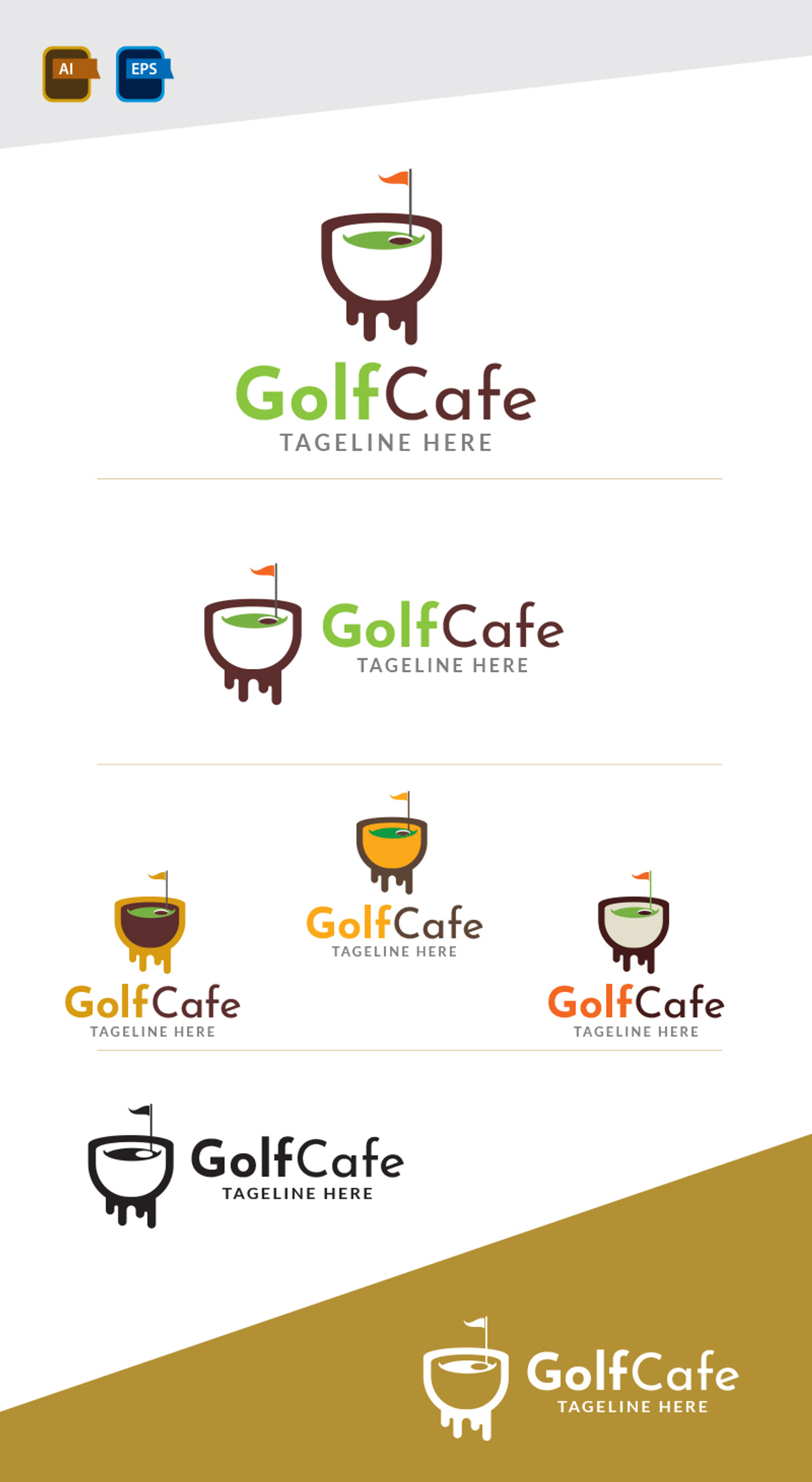 Golf Cafe Logo Design Template #217565 - TemplateMonster