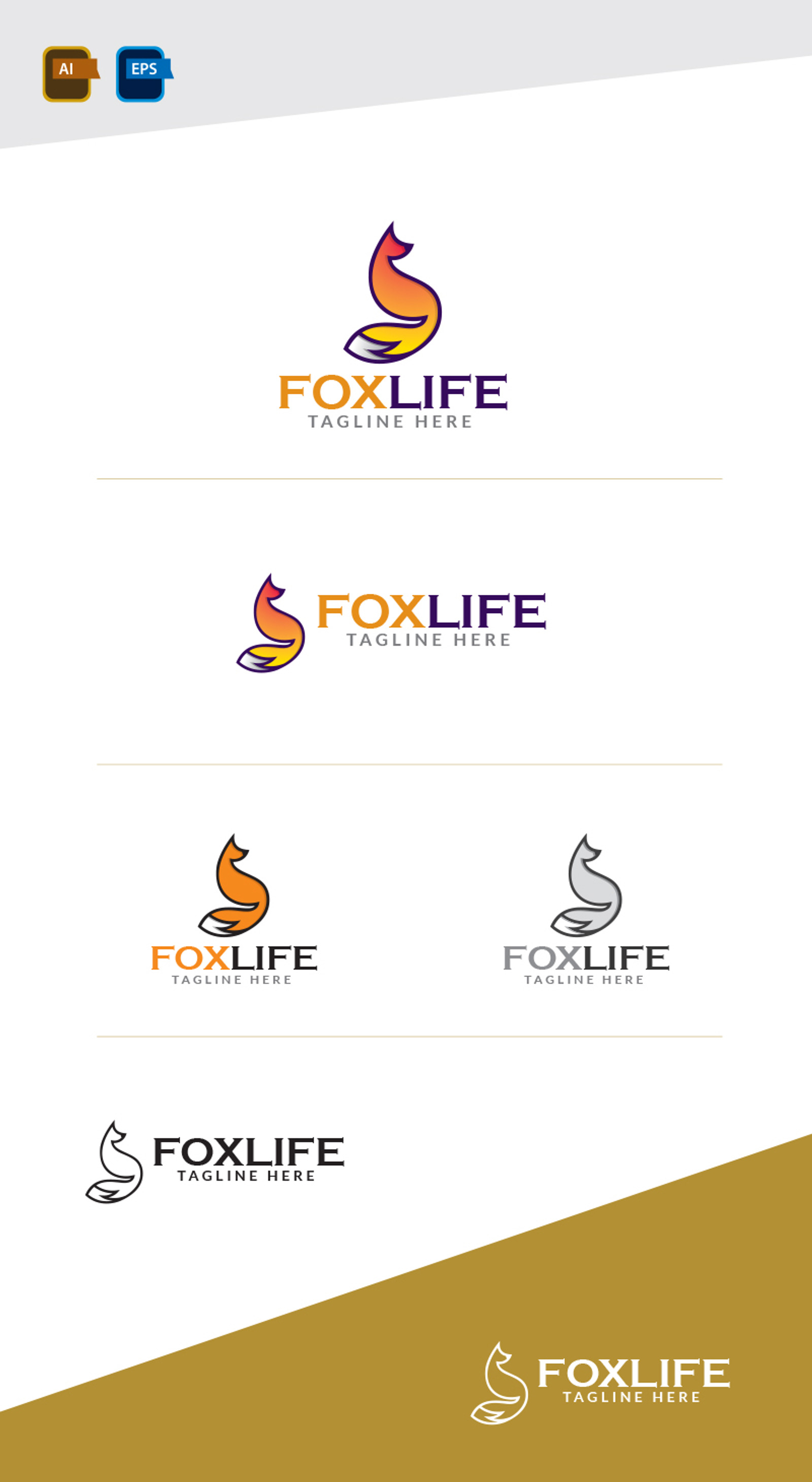 Fox Life Logo Design Template #191649 - TemplateMonster