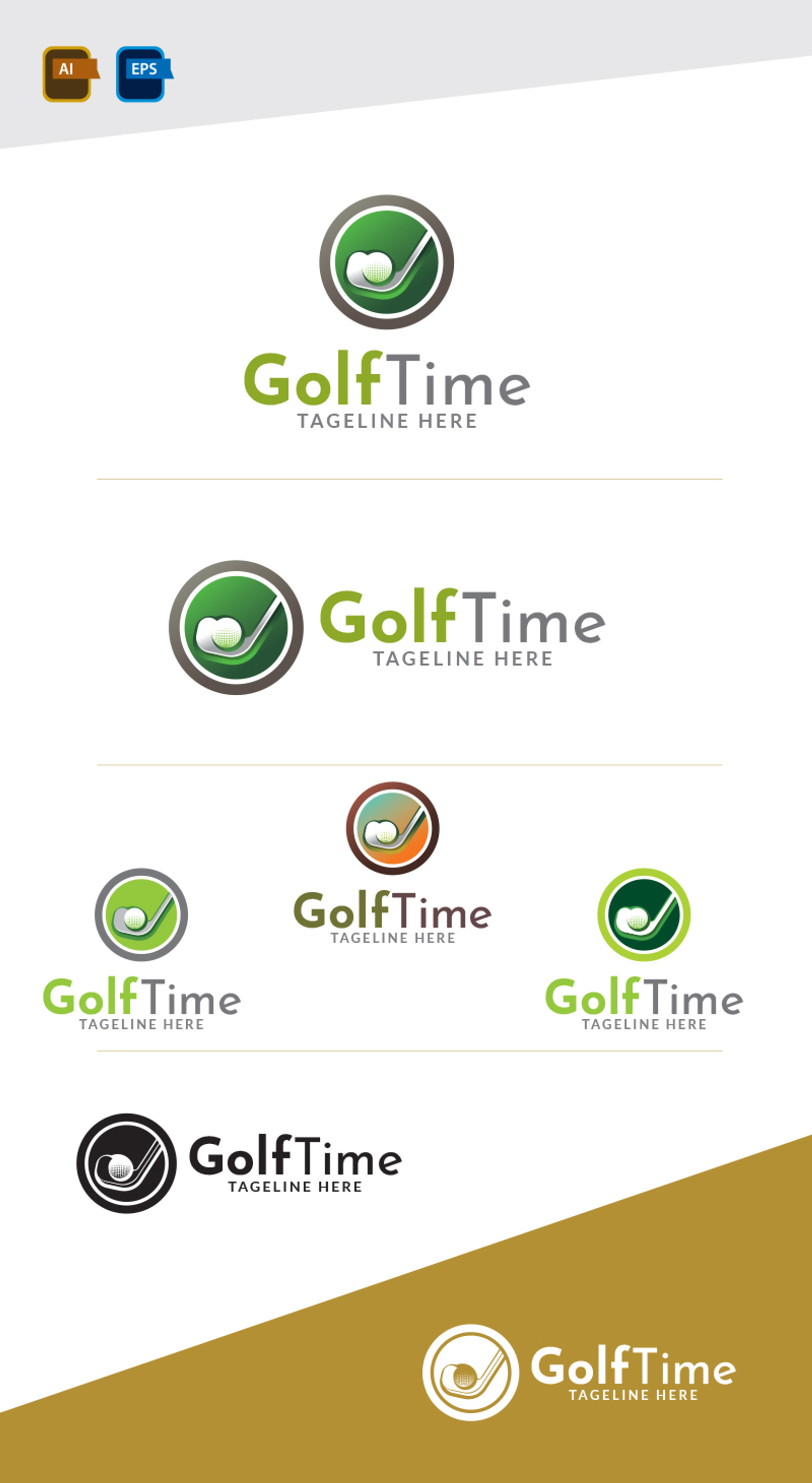 Golf Time Logo Design Template #217546 - TemplateMonster