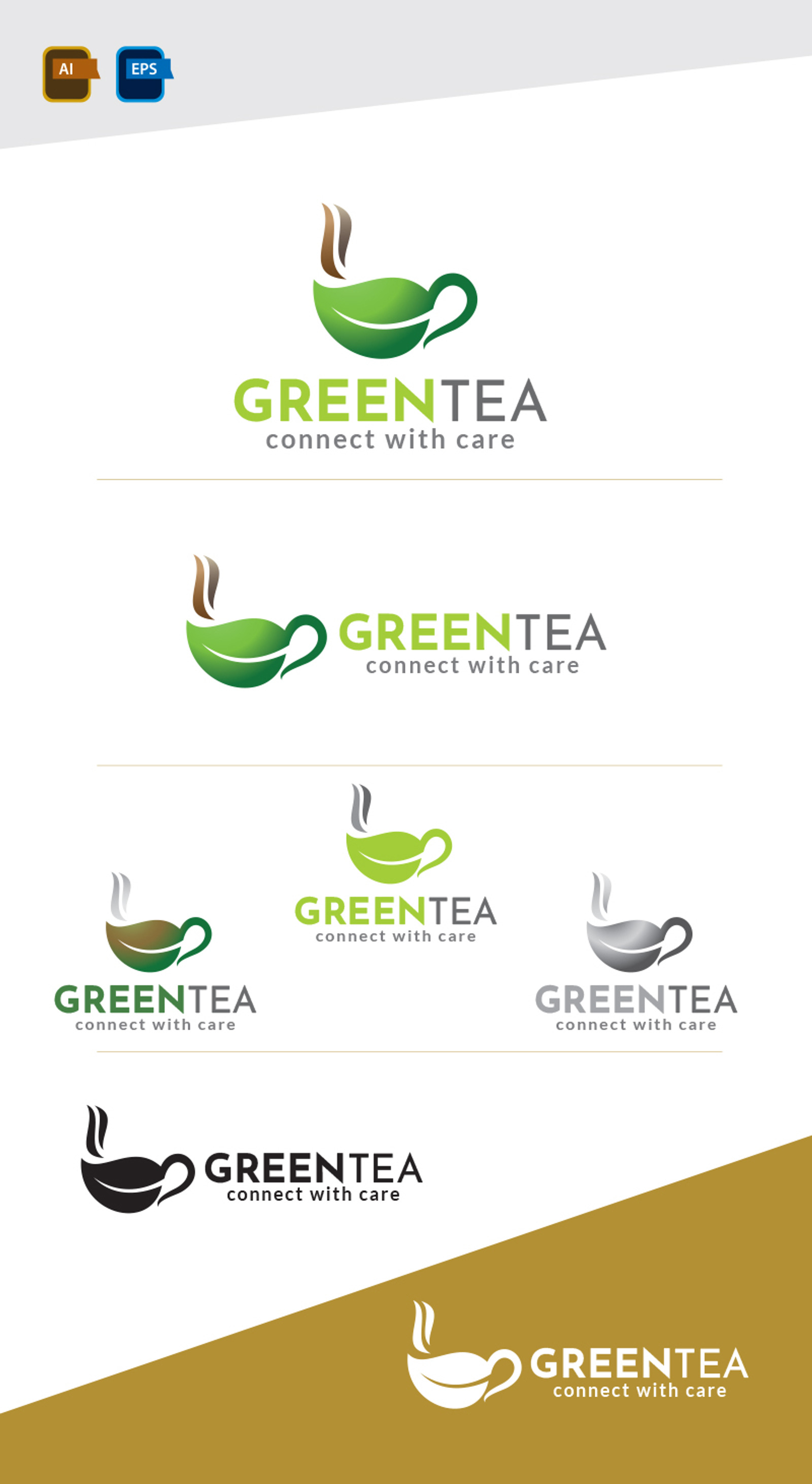 Green Tea Shop Logo Design Template #207605 - TemplateMonster