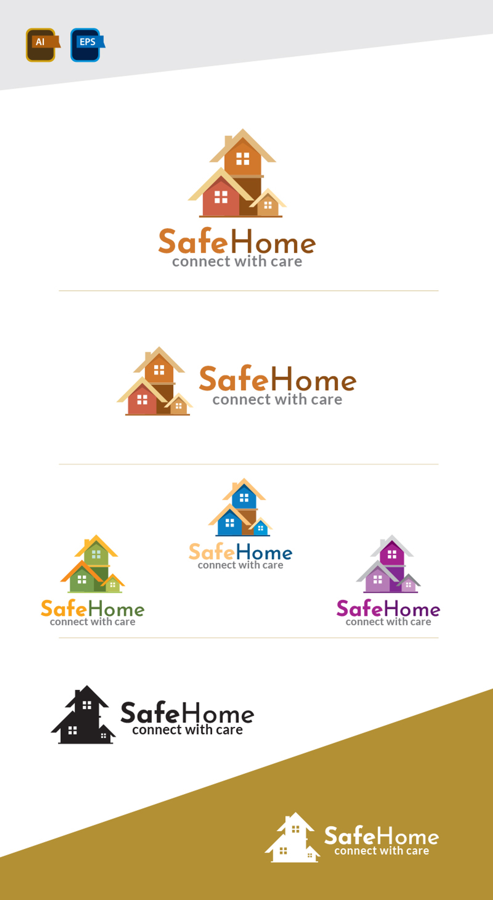 Safe Home Logo Design Template #207273 - TemplateMonster