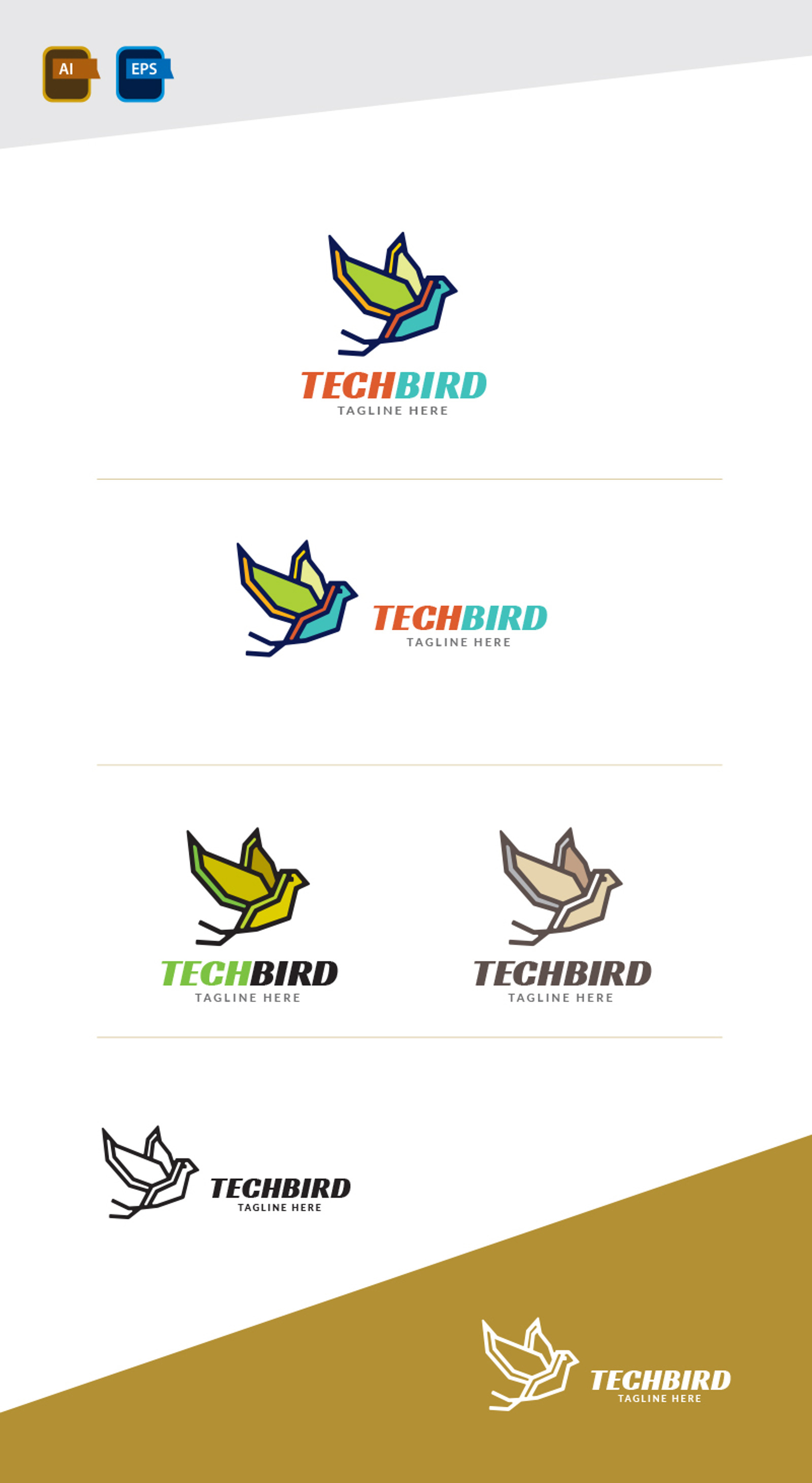 Tech Bird Logo Design Template #190906 - TemplateMonster