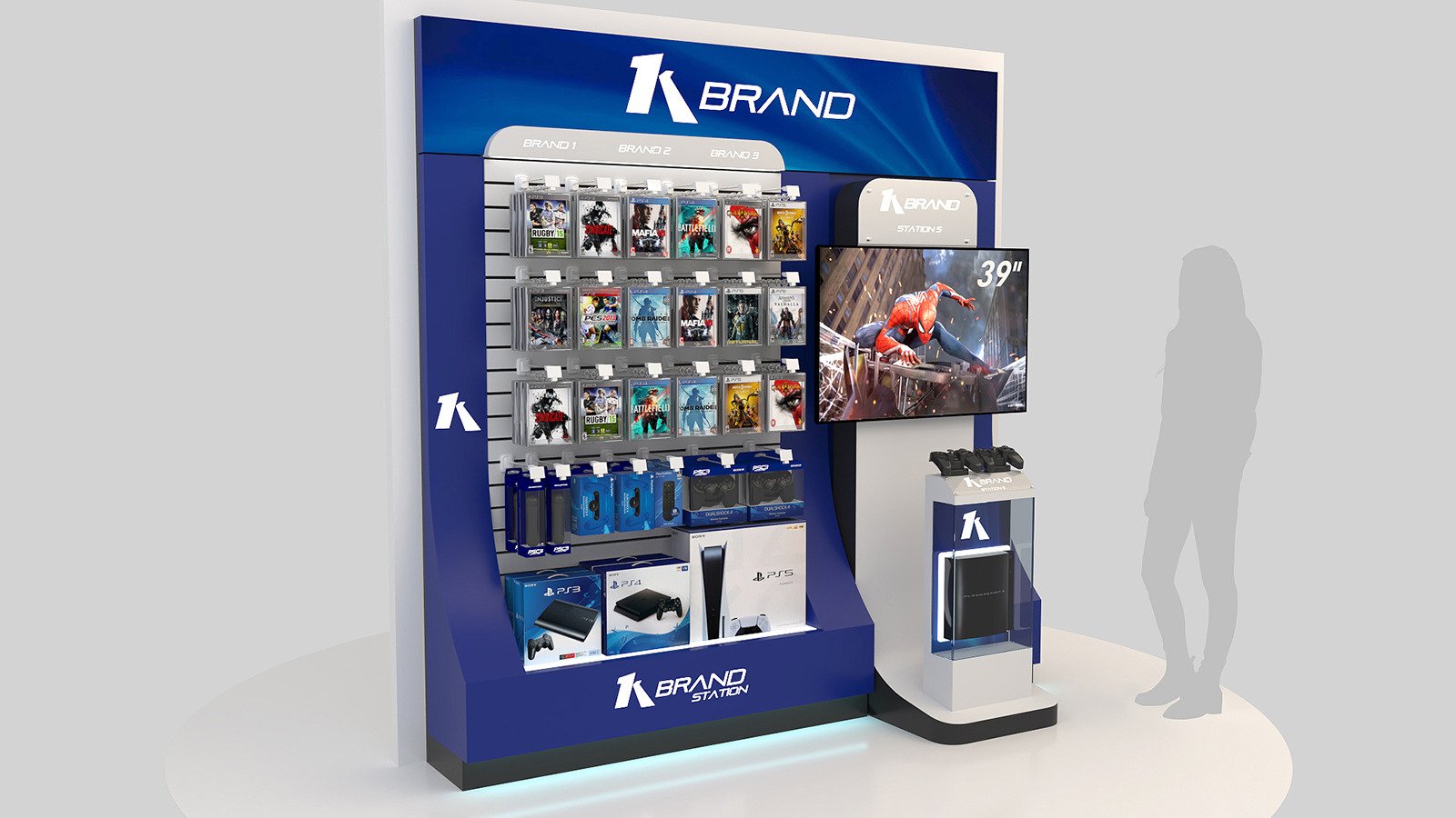 Commercial Furniture Design for Exhibition Of Video Games Products 3D Model