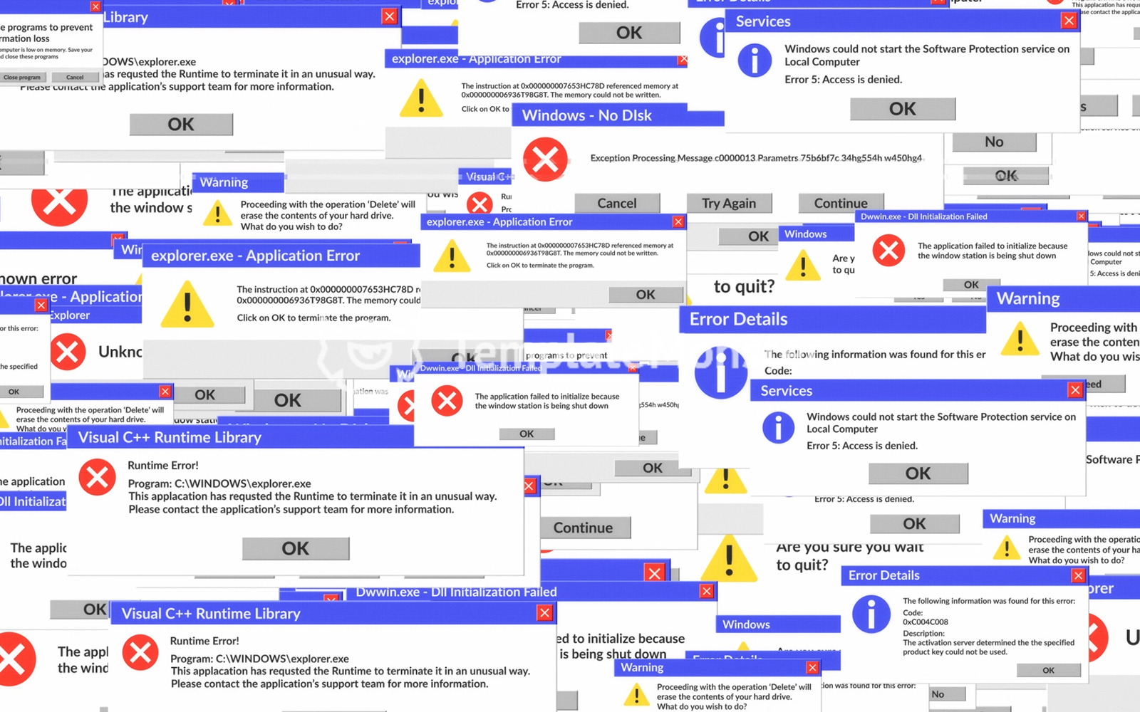 Error Messages Loop Background #271376 - TemplateMonster