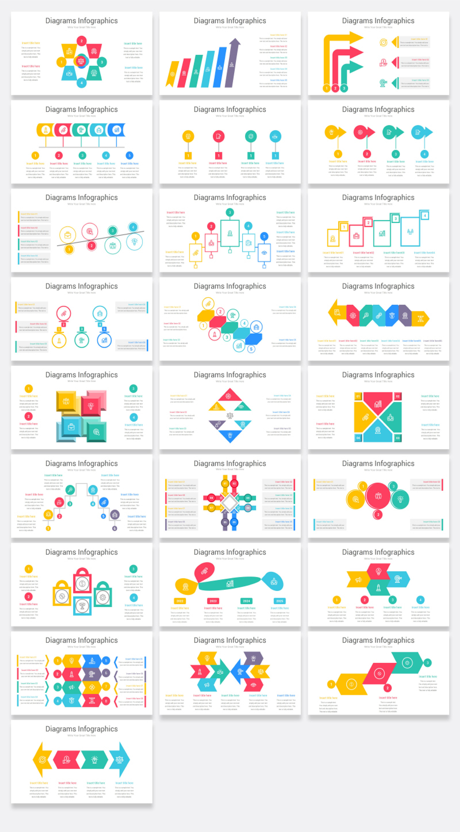 Diagrams Infographic PowerPoint Template - TemplateMonster