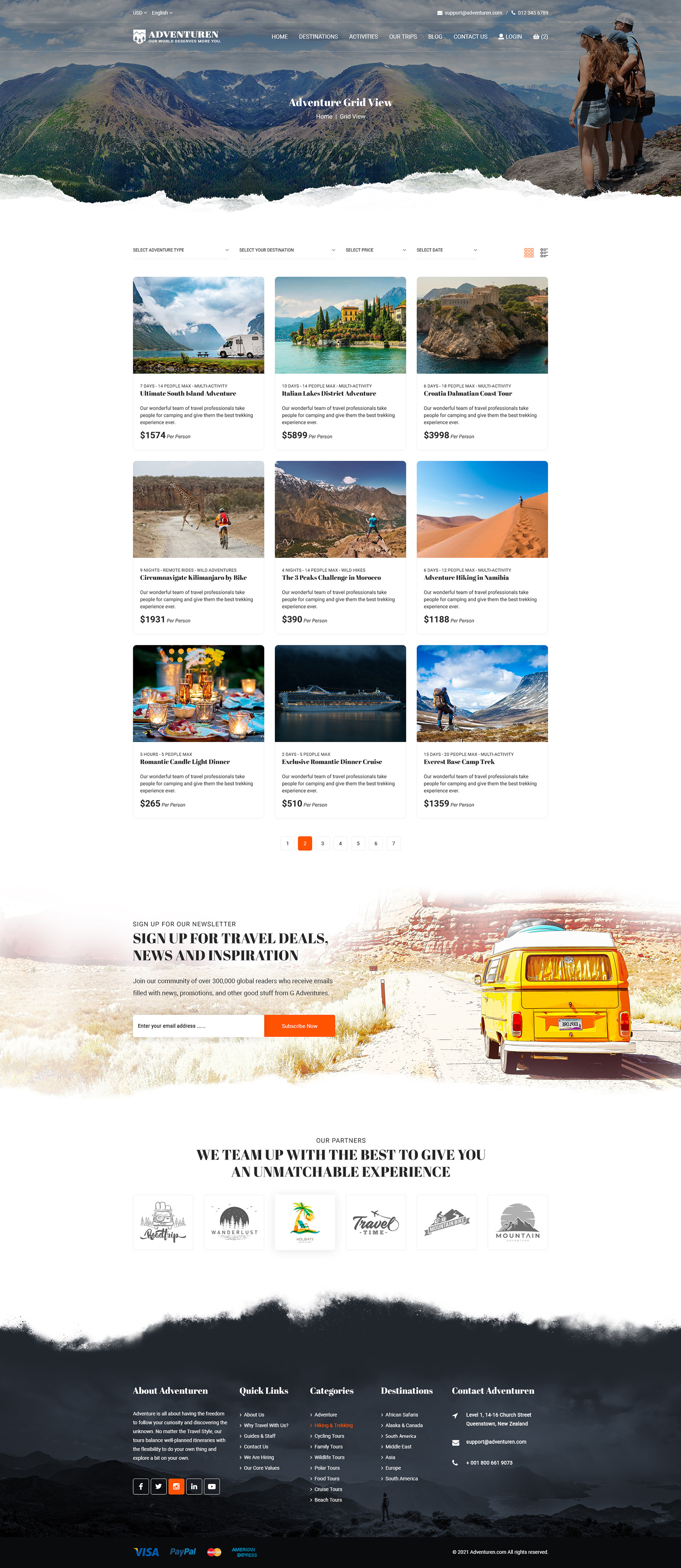 Adventuren - Adventure, Travel & Nature Tours PSD Template
