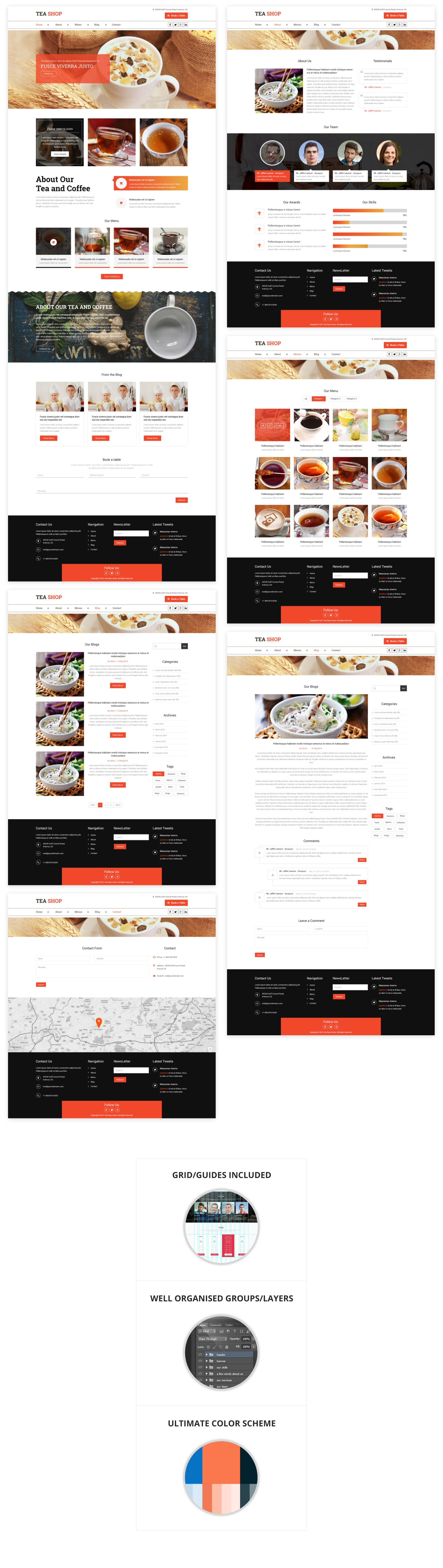 Tea Store PSD Website Template #321286 - TemplateMonster