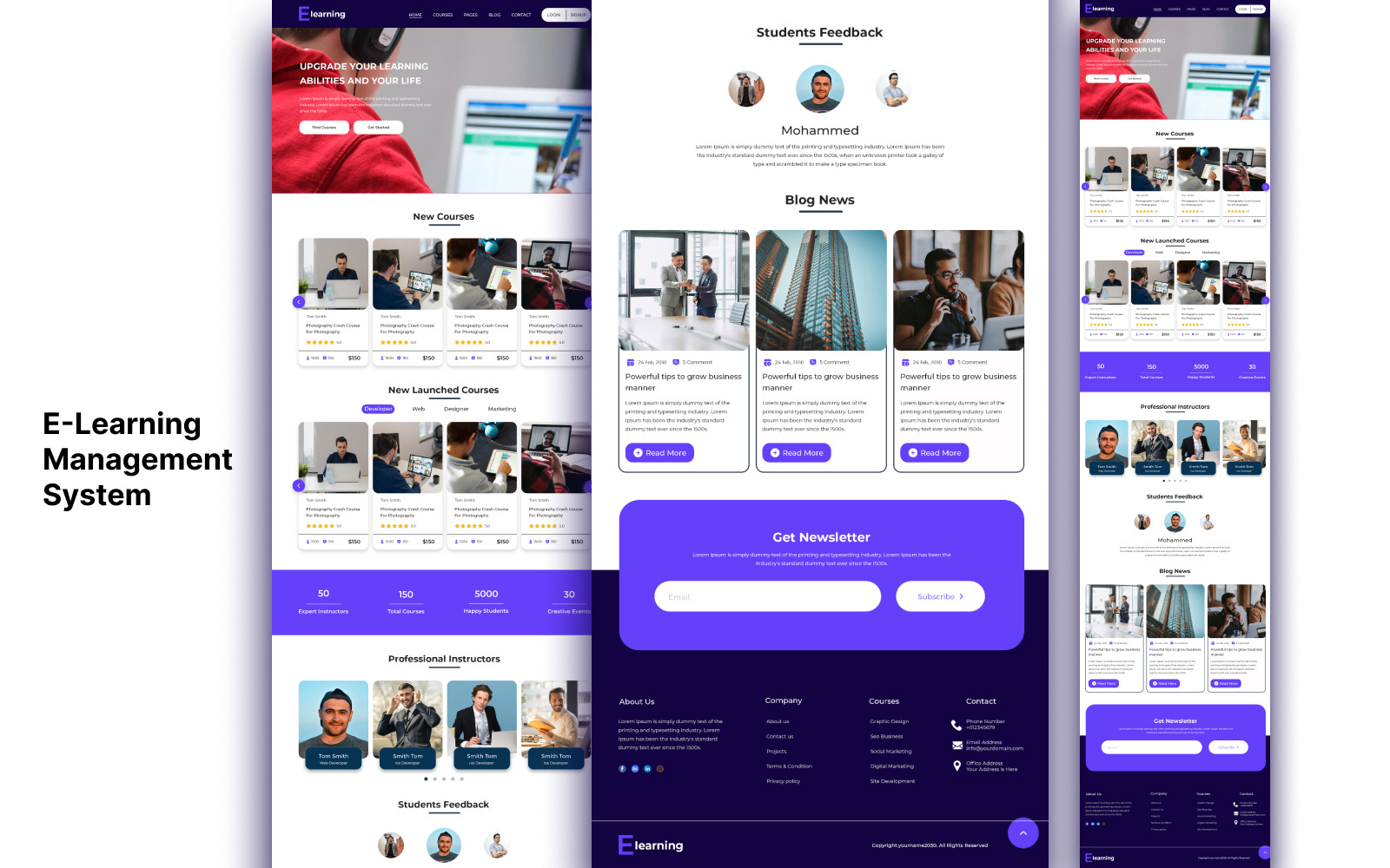 E-Learning Management System Landing Page Design