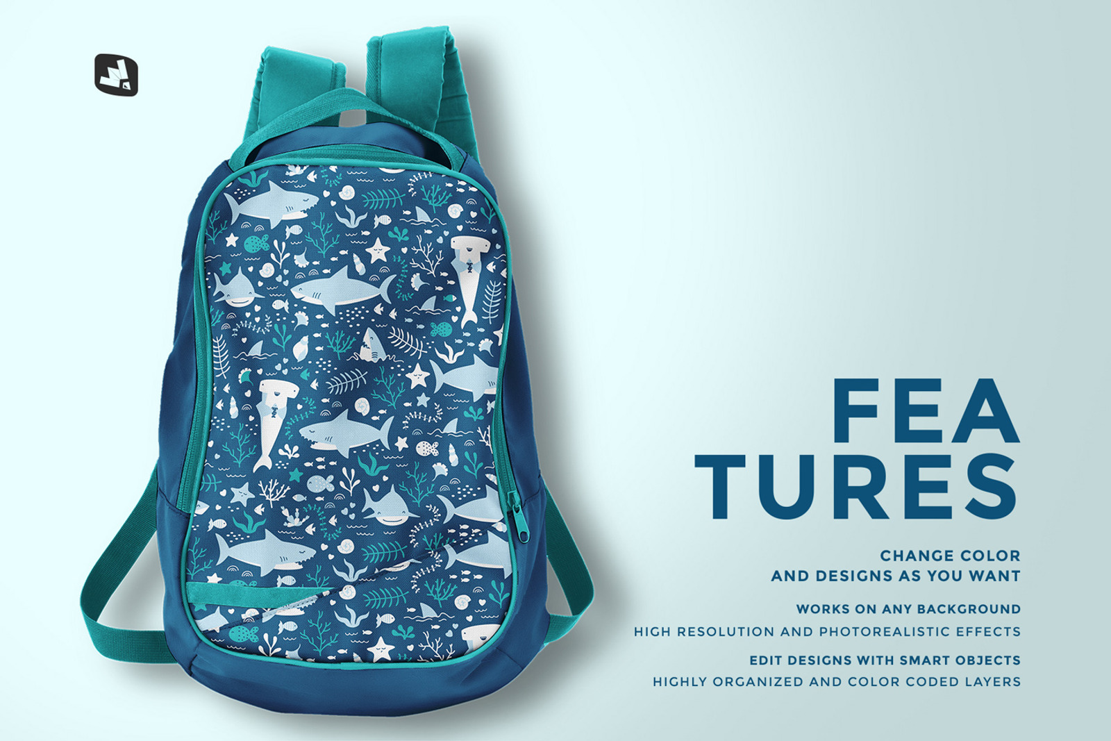 Top View Backpack Mockup Template #260906 - TemplateMonster