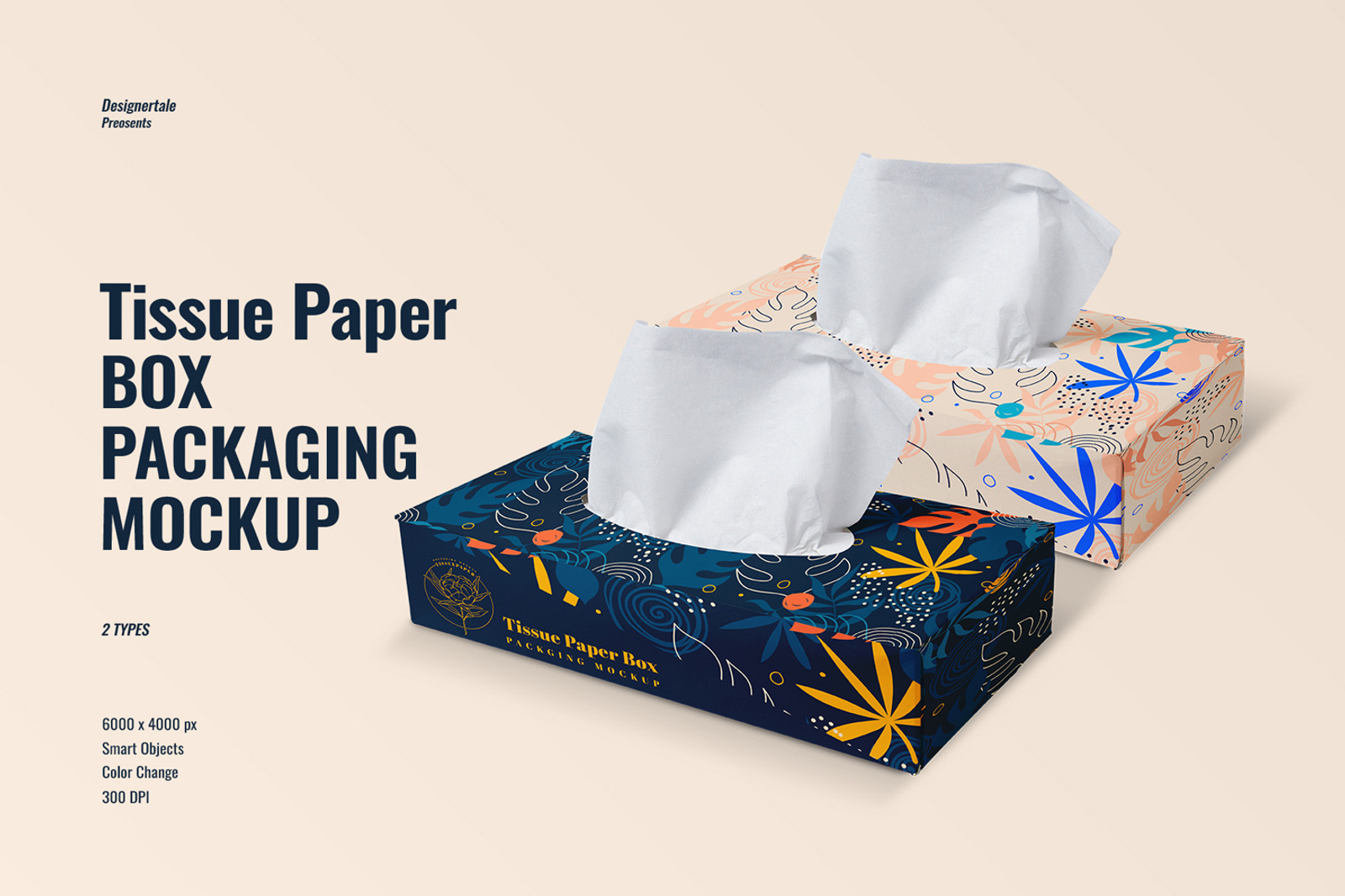 Tissue Paper Box Packaging Mockup #258326 - TemplateMonster