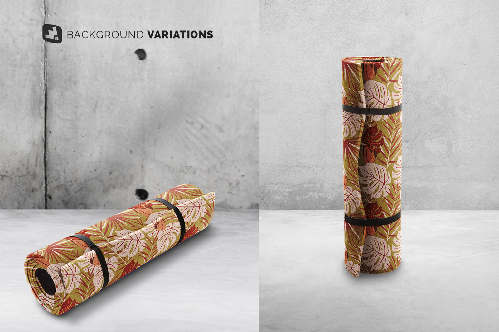 Rolled Up Yoga Mat Set Mockup #261658 - TemplateMonster