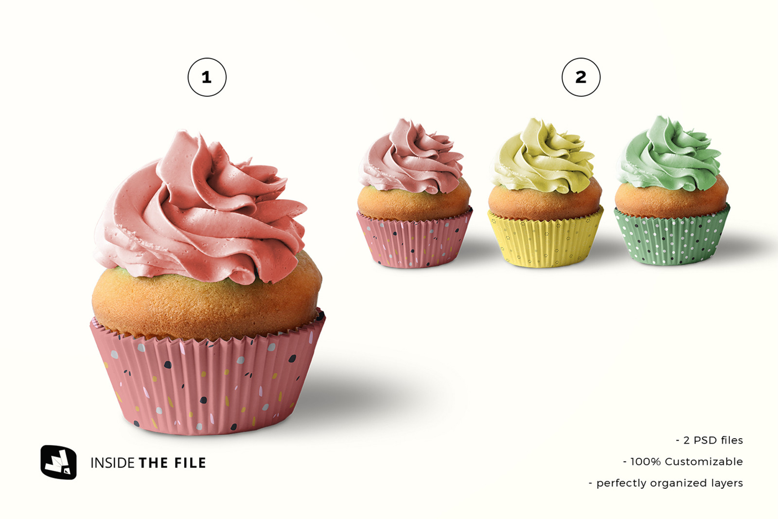 Frontview Cupcake Casing Mockup #271745 - TemplateMonster