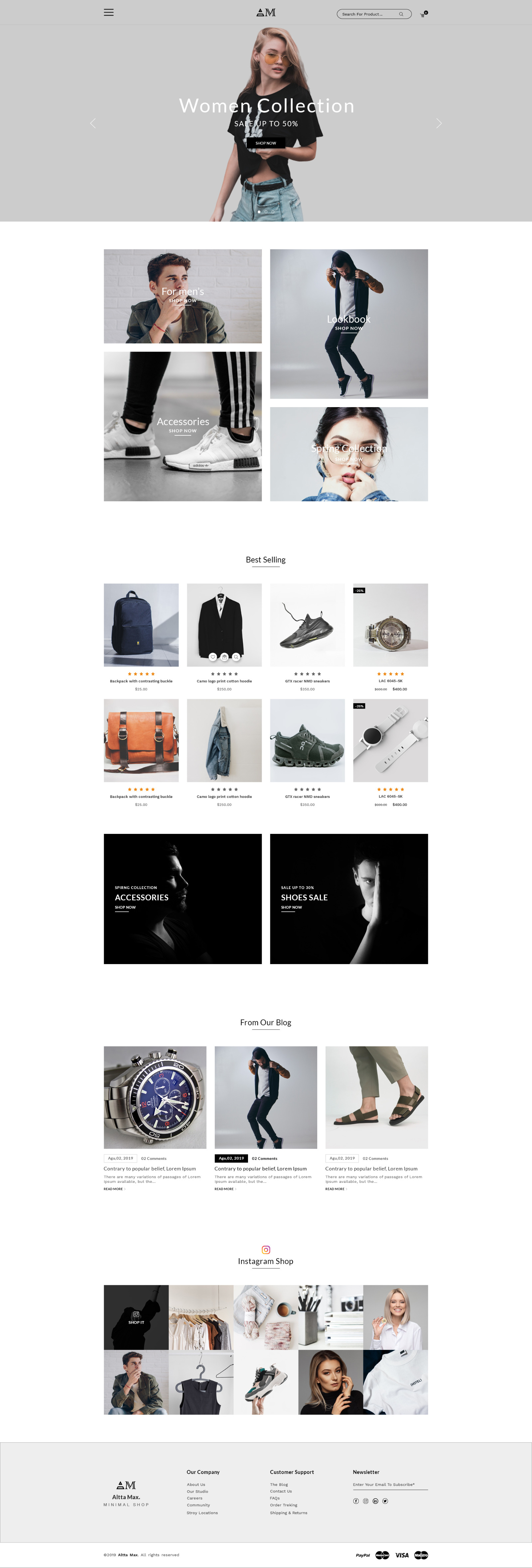 Ecommerce Website PSD Template #163508